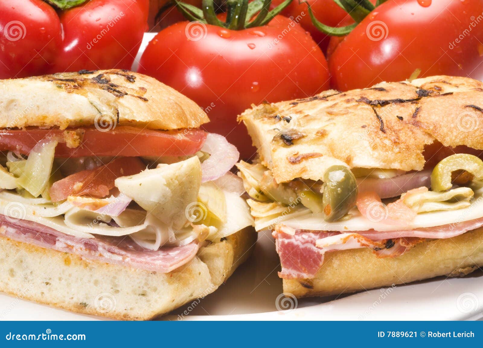 Gourmet Ham Italian Sandwich Stock Image - Image of mayo, submarine ...