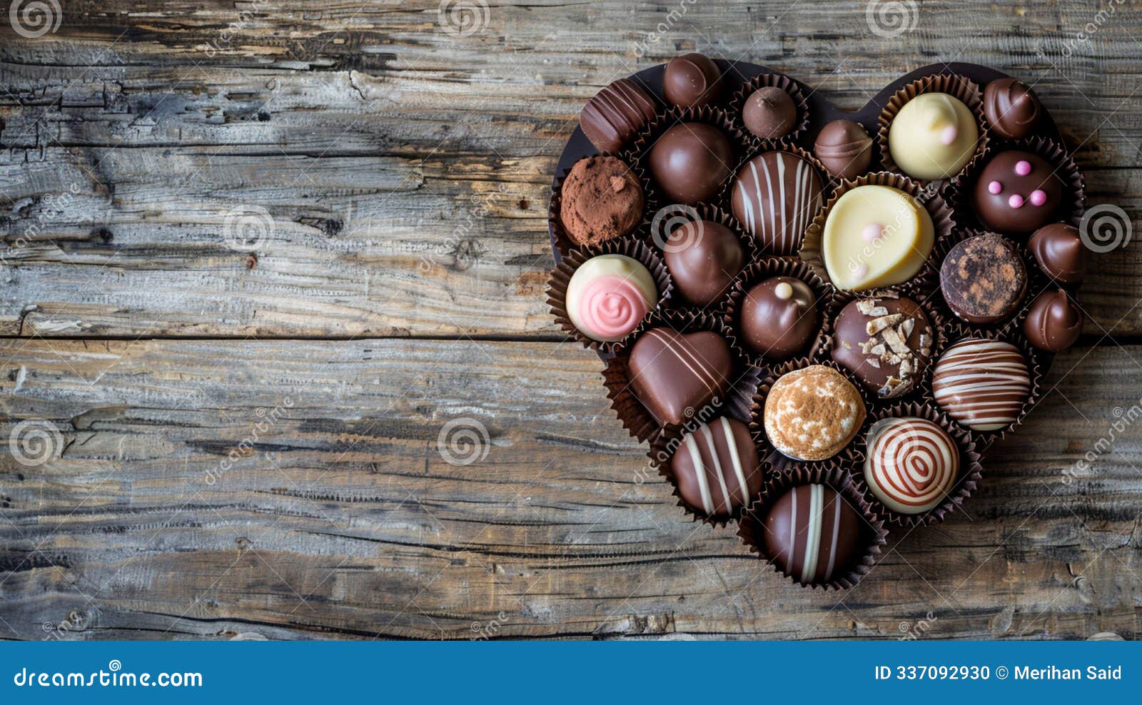 Gourmet Handmade Round Assorted Chocolates in a Heart Shape Stock Photo ...