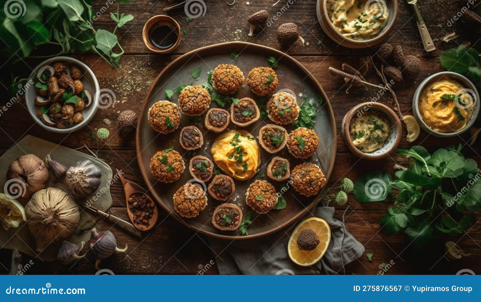 Gourmet Homemade Meatball Appetizer on Rustic Table Generated by AI ...