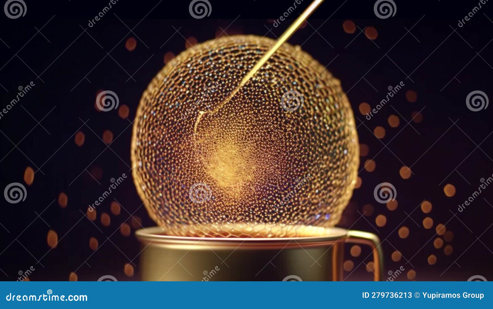 Gourmet Honey Ball Glows with Golden Heat in Abstract Pattern Generated ...