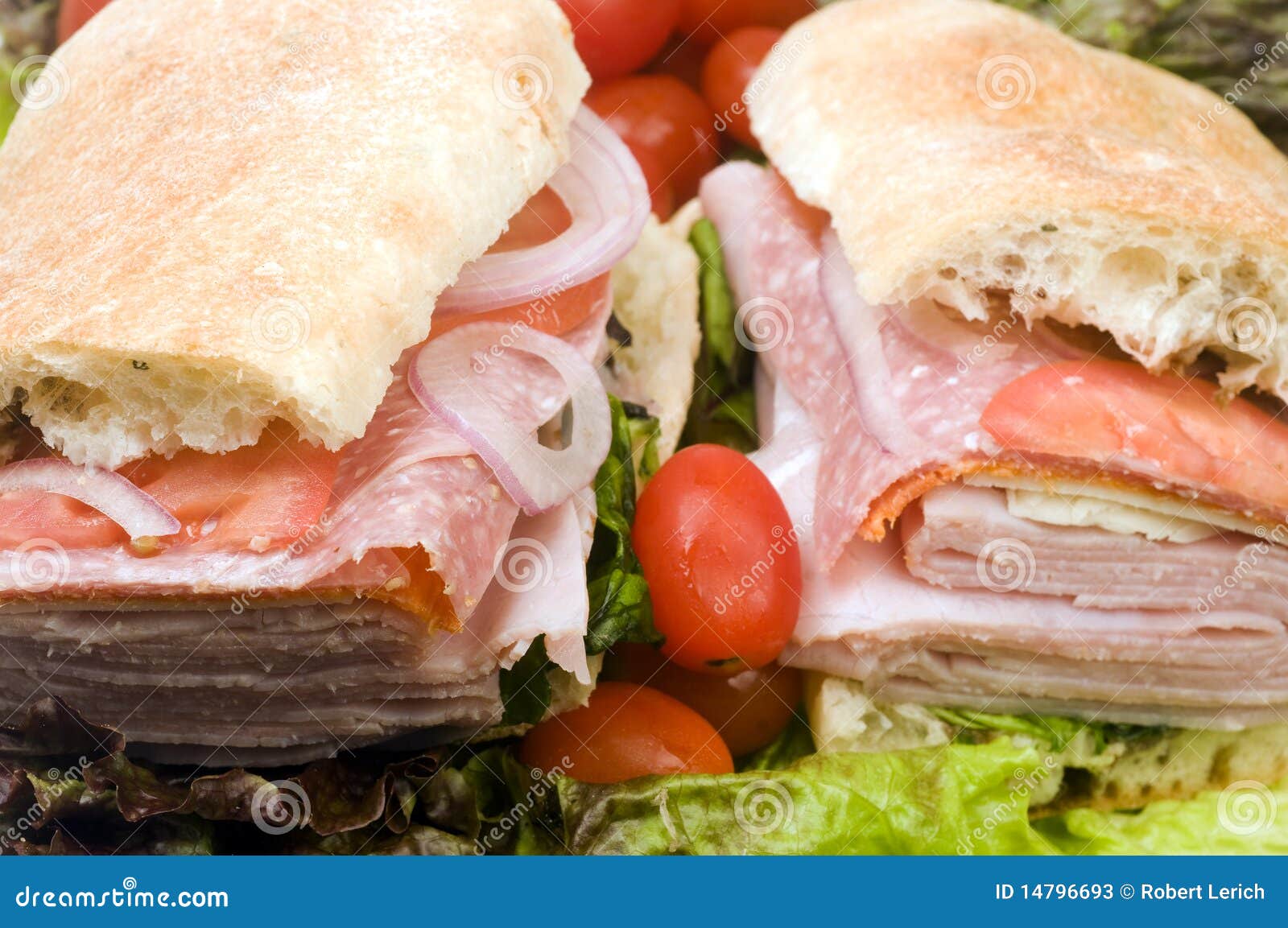 Gourmet Italian Combo Sandwich Ciabatta Bread Stock Image - Image of ...