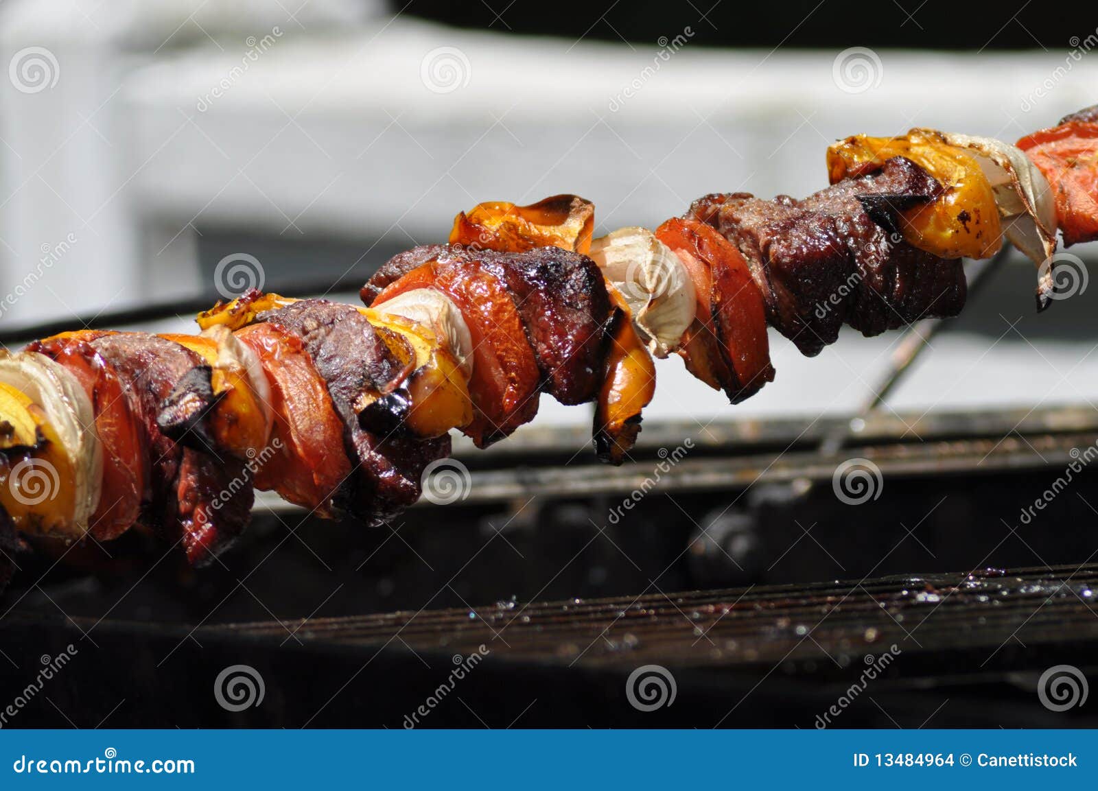 Gourmet Kebab stock photo. Image of charcoal, fruit, barbecue - 13484964