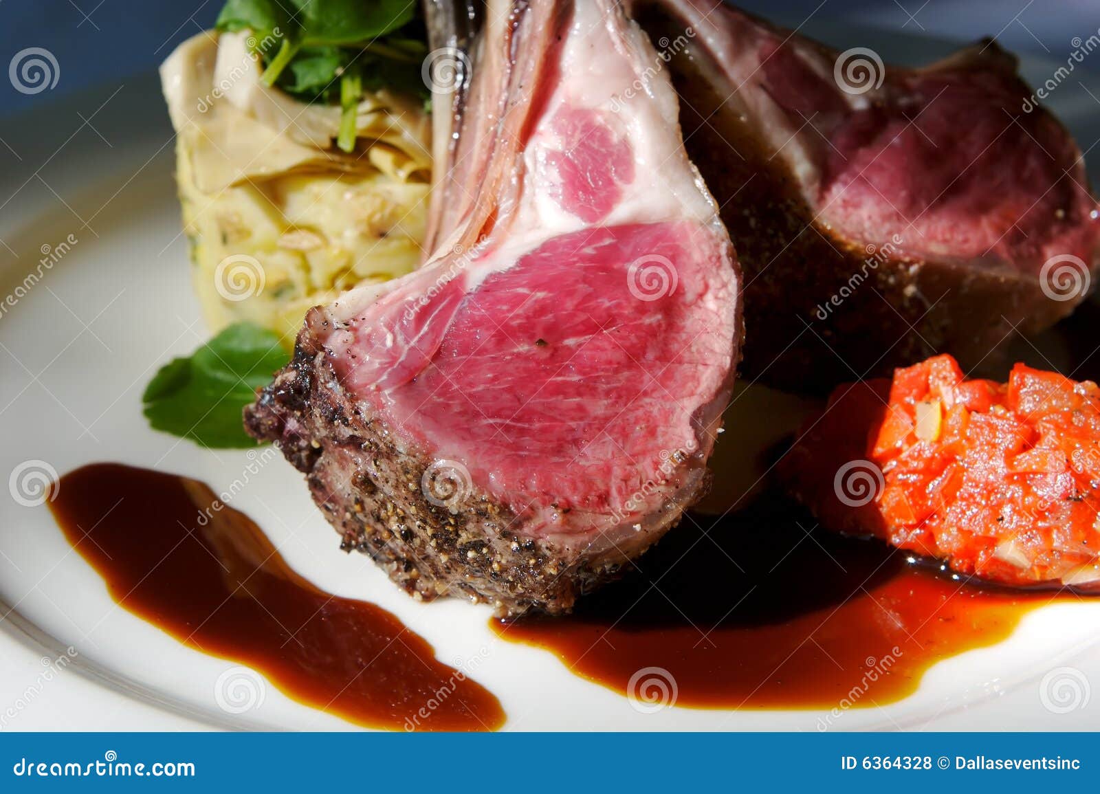 Gourmet Lamb Chops with Garnishes Stock Photo - Image of grill, food ...