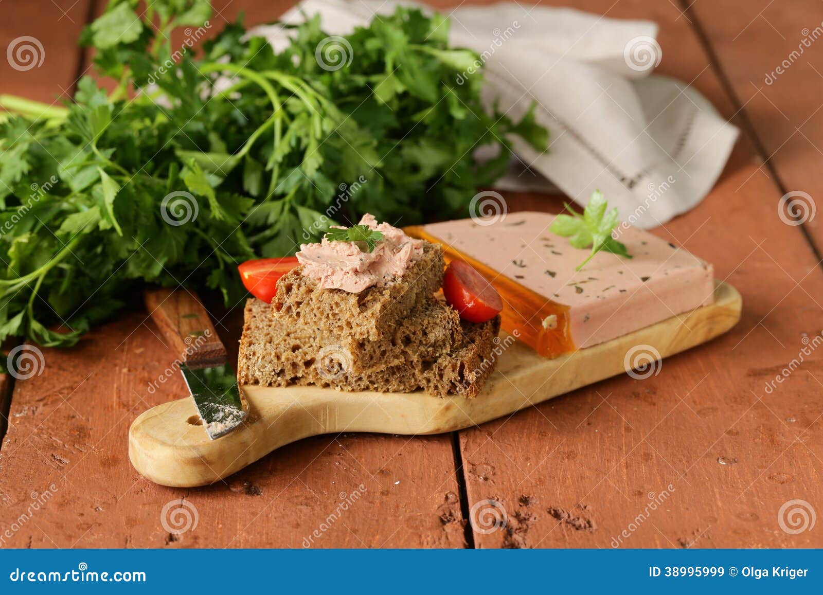 Gourmet Liver Pate with Black Rye Bread Stock Image - Image of paste ...