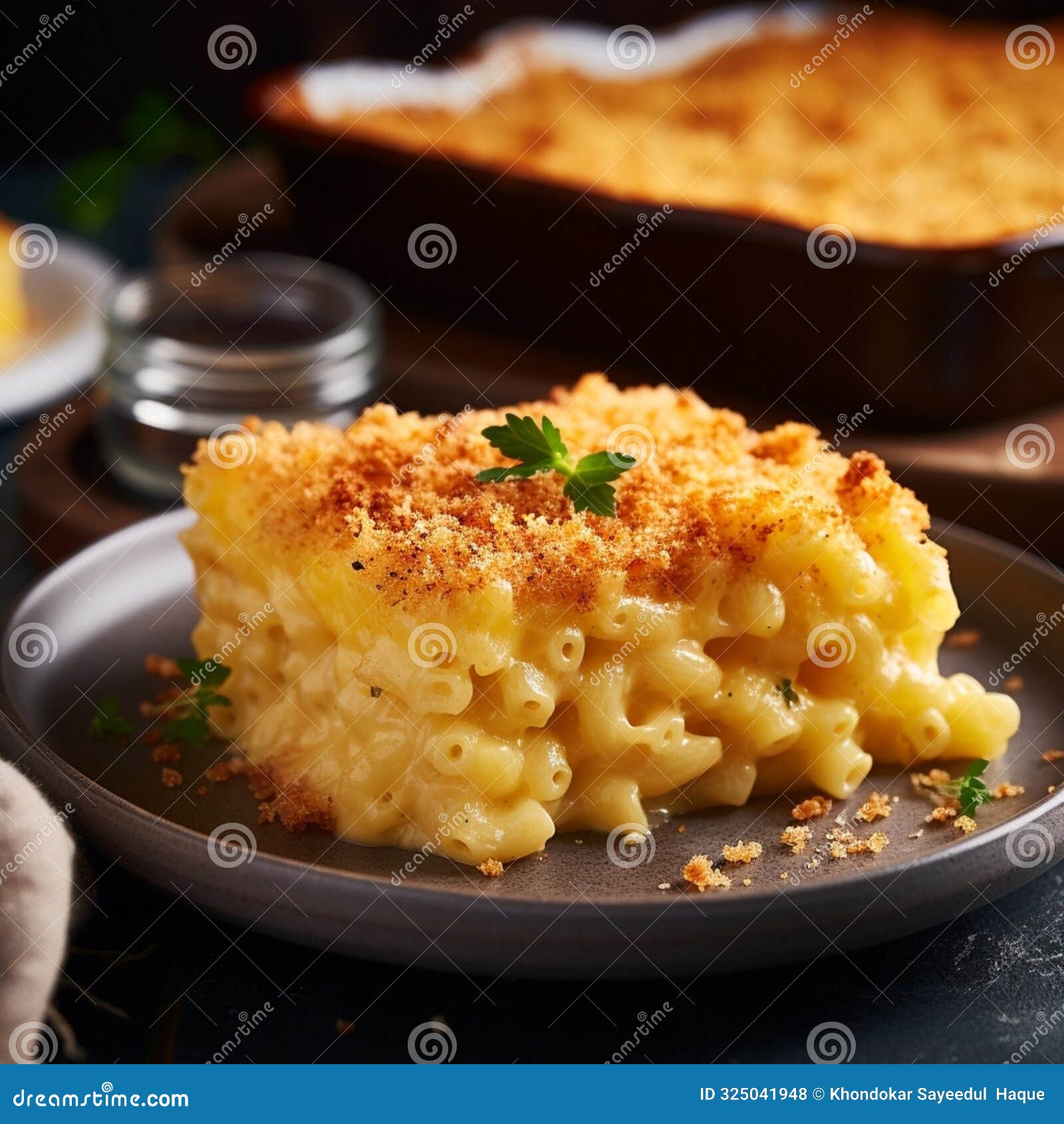 Gourmet Macaroni and Cheese Dish AI Generated Photo Stock Illustration - Illustration of lunch ...