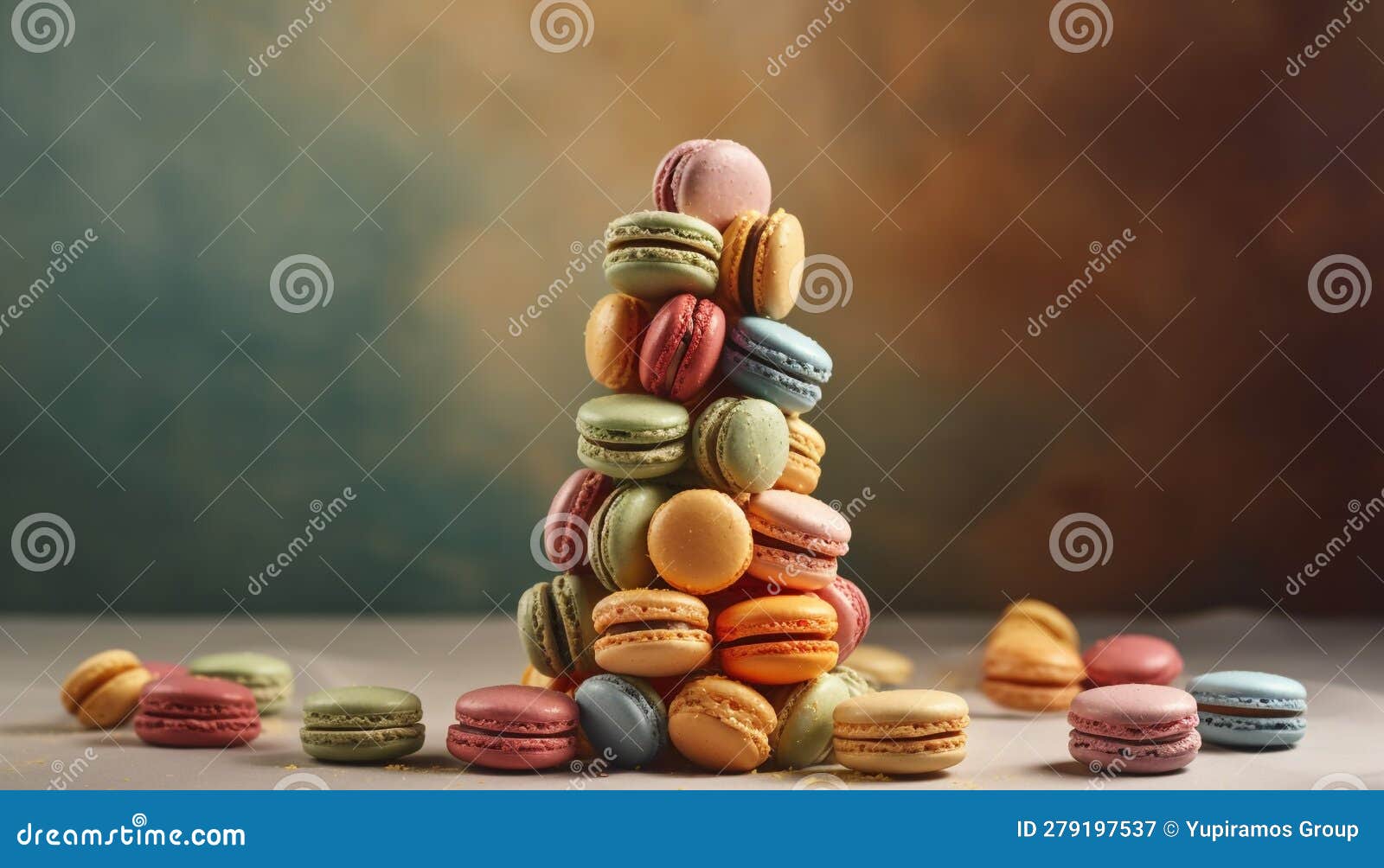 A Gourmet Macaroon Stack, Multi Colored and Indulgent, Baked To ...