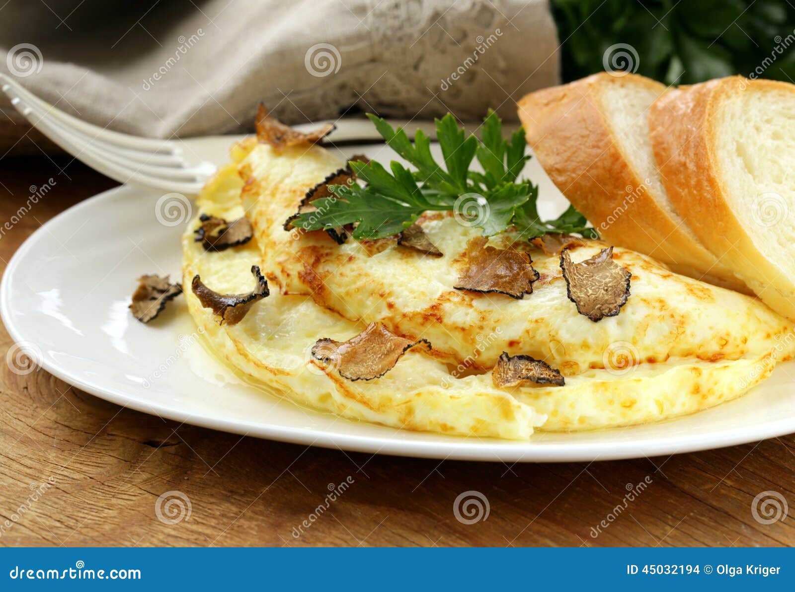 Gourmet Omelette with Black Truffle Stock Photo - Image of black ...