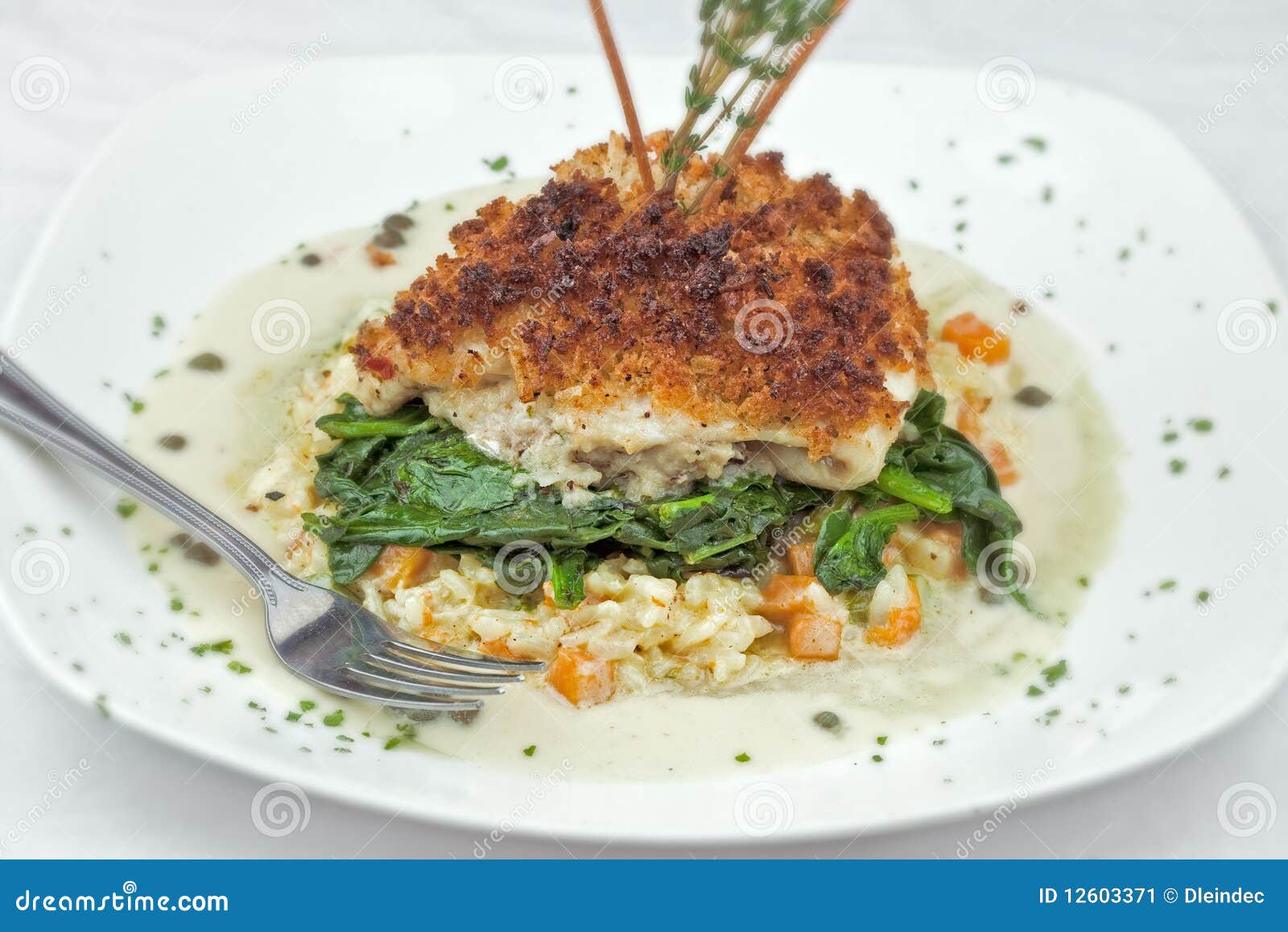 Gourmet Orata Fish Dinner stock image. Image of fish - 12603371