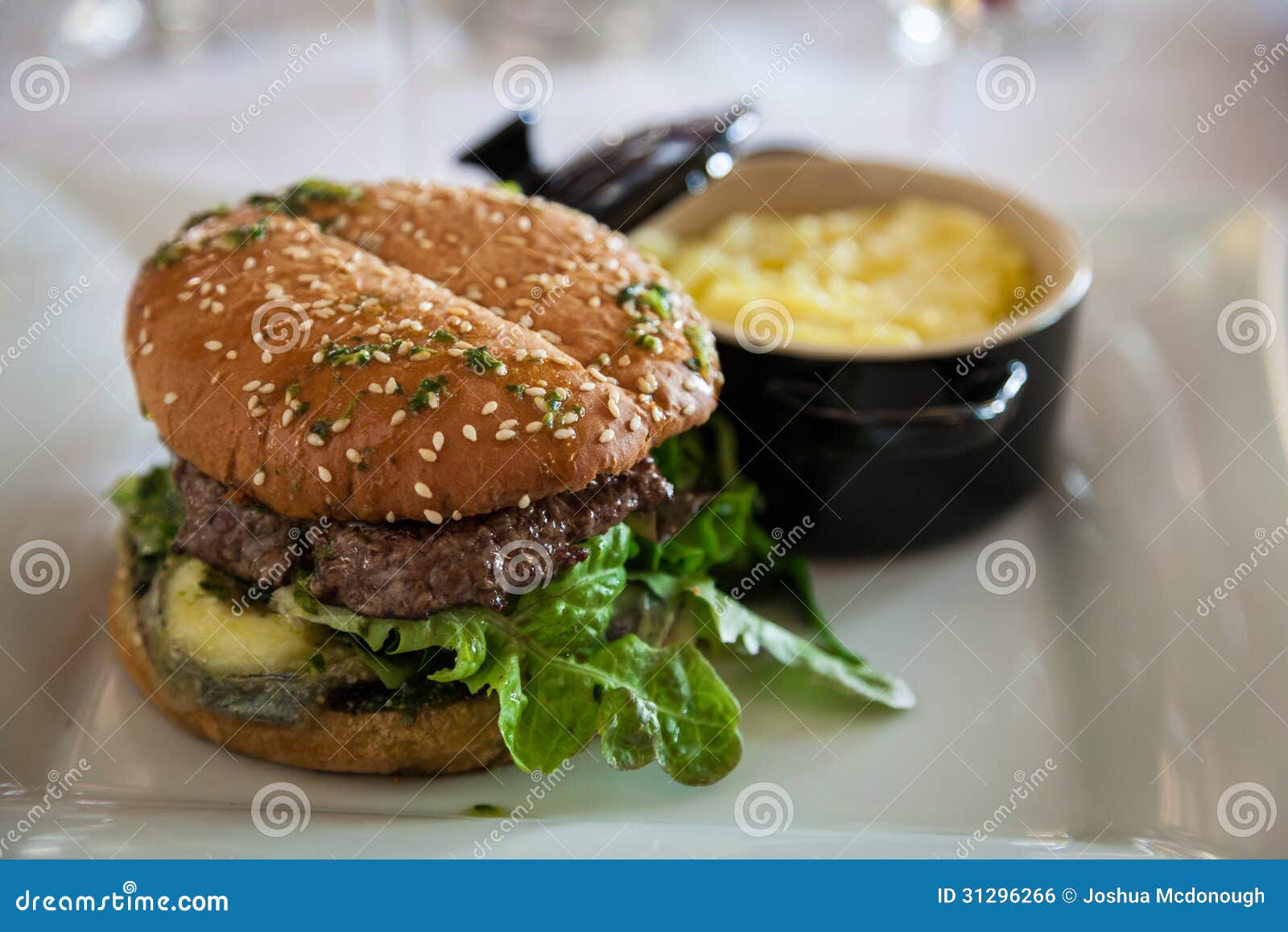 Gourmet Organic Cheeseburger Stock Photo - Image of burger, grilled ...