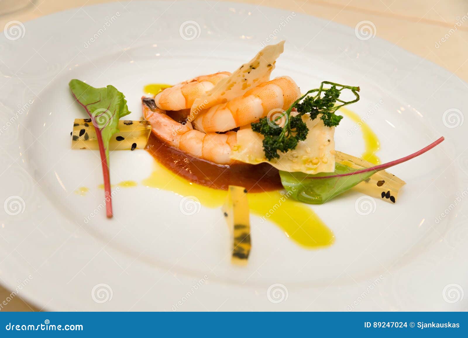 Gourmet Prawn Starter Plate Stock Photo - Image of catering, organic ...
