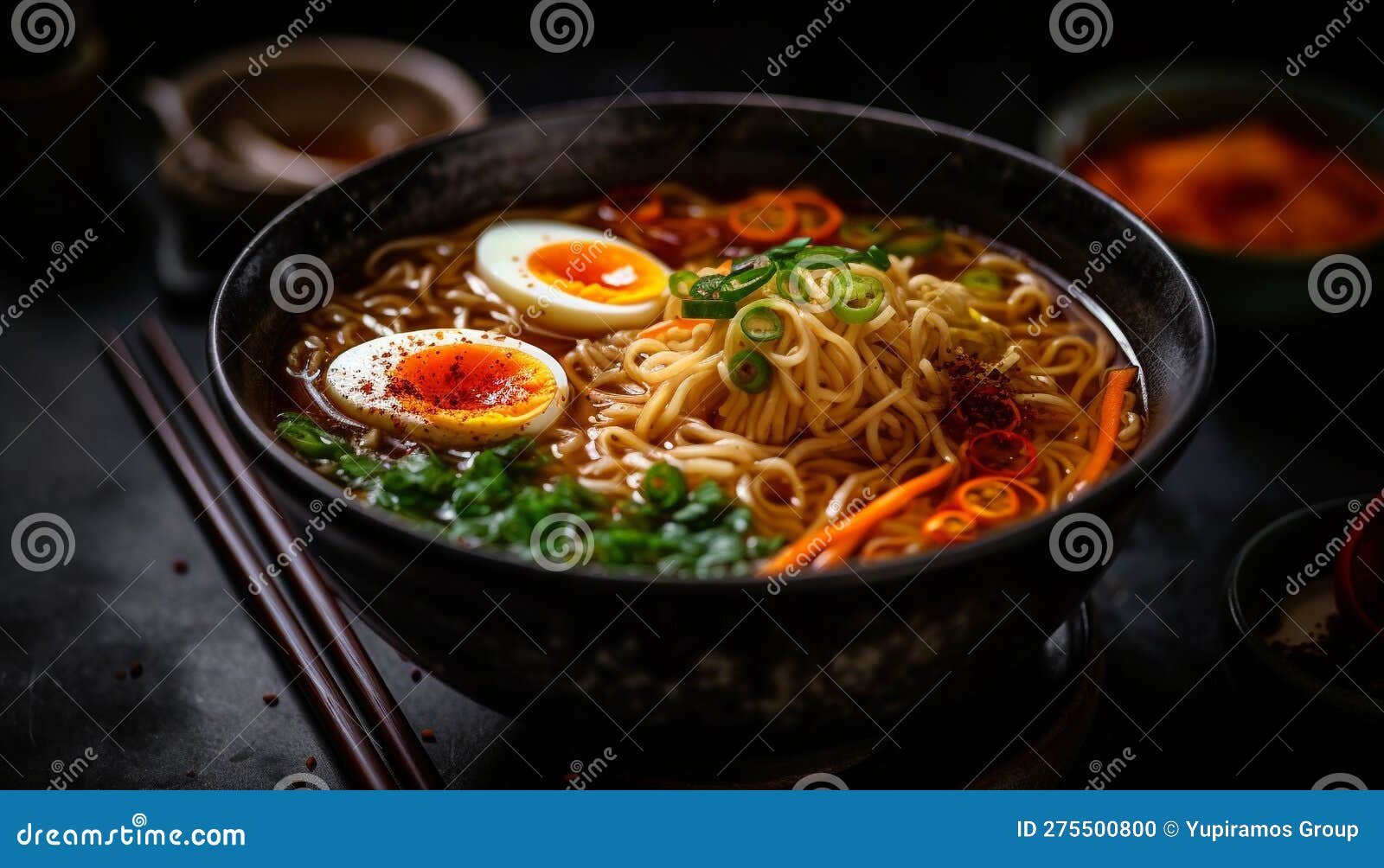 Gourmet Ramen Noodles in a Steaming Bowl Generated by AI Stock Photo ...