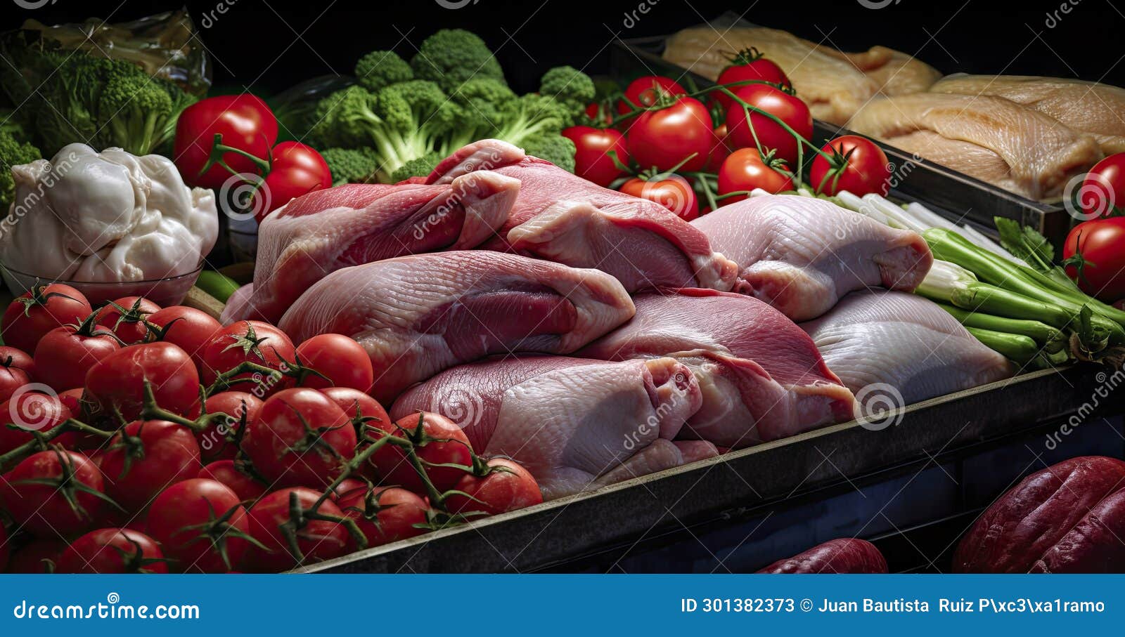 Gourmet S Delight: a Rustic Composition of Fresh Meats and Vegetables ...