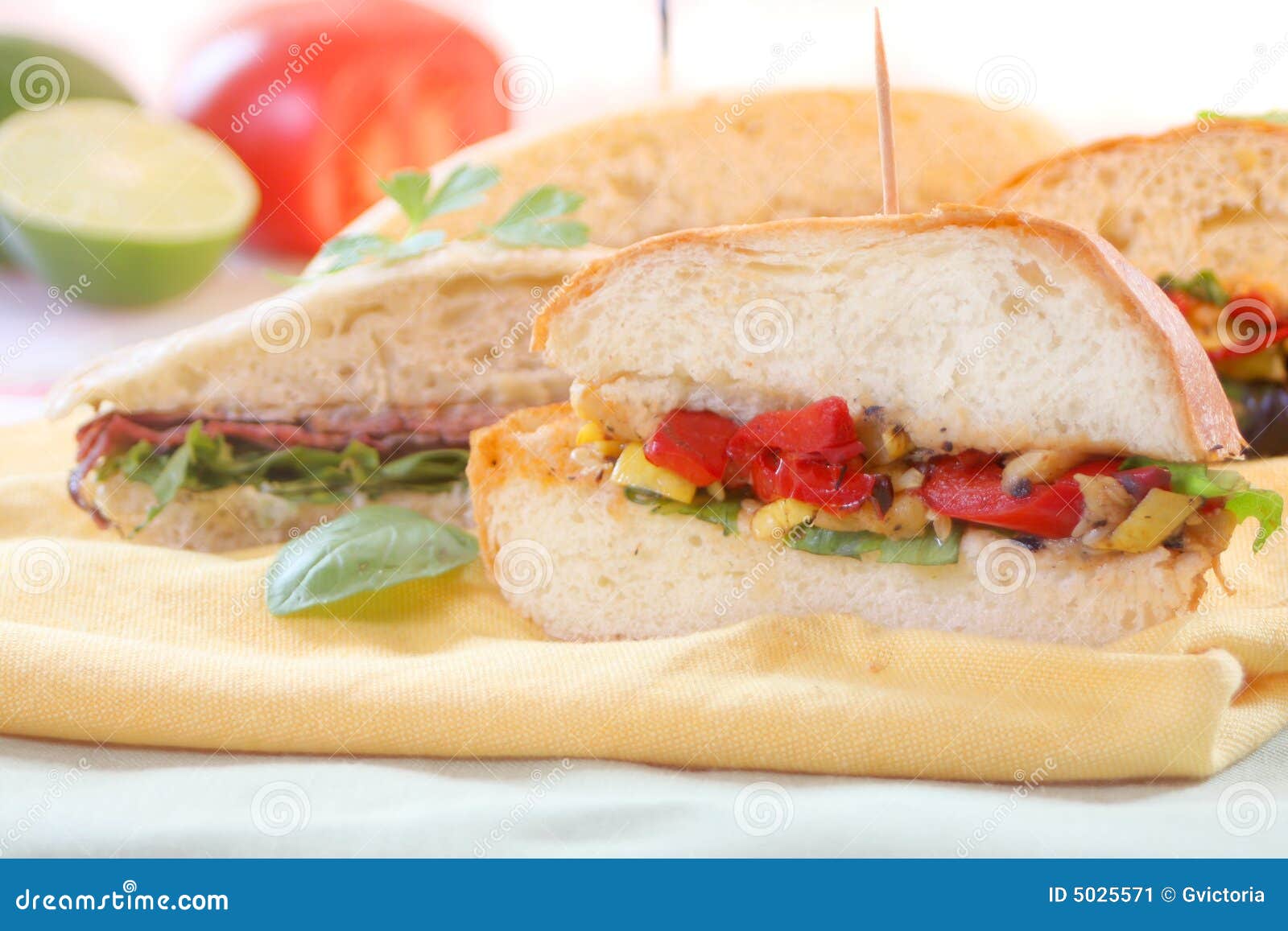 Gourmet sandwiches stock image. Image of vegetarian, peppers - 5025571