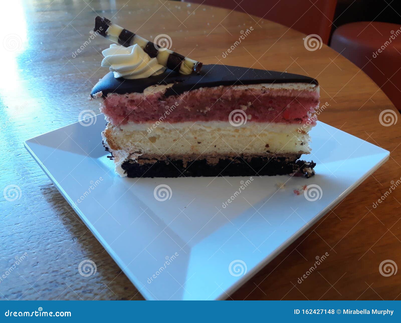 Gourmet Three Layered Cake Slice Stock Photo - Image of gourmet ...