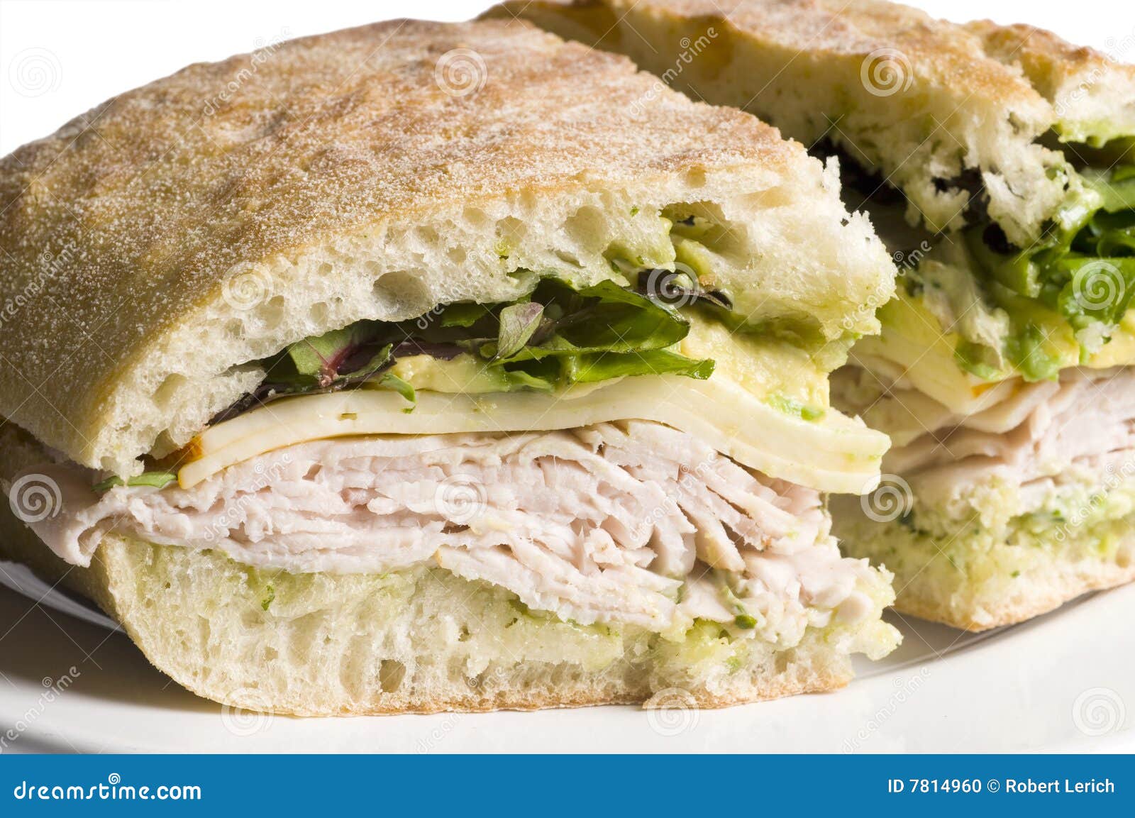 Gourmet turkey sandwich stock photo. Image of macro, muenster - 7814960