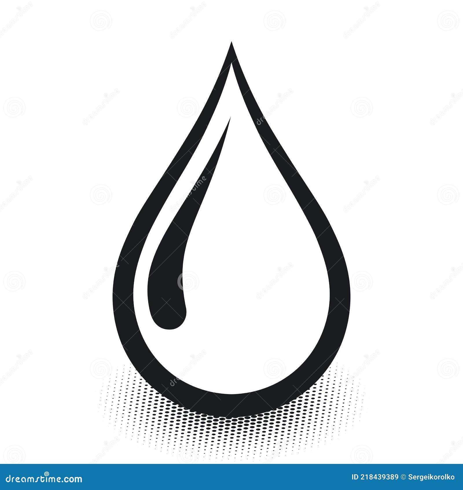 Goutte De Pluie Ou Goutte Deau Icône Illustration Vectorielle Noir Et