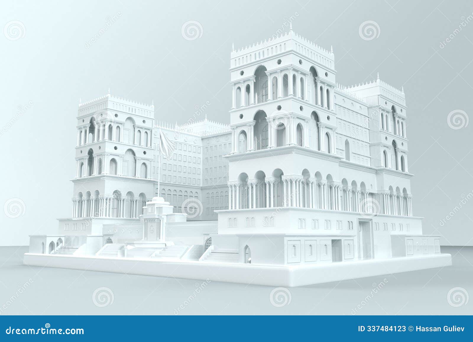 Goverment Building 3d Realistic Render Mock Up Stock Illustration ...