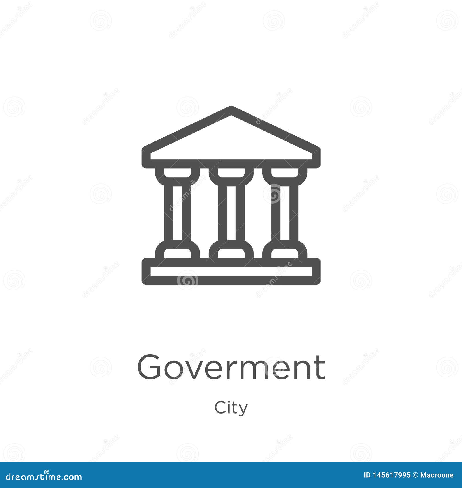 Goverment Icon Vector from City Collection. Thin Line Goverment Outline ...