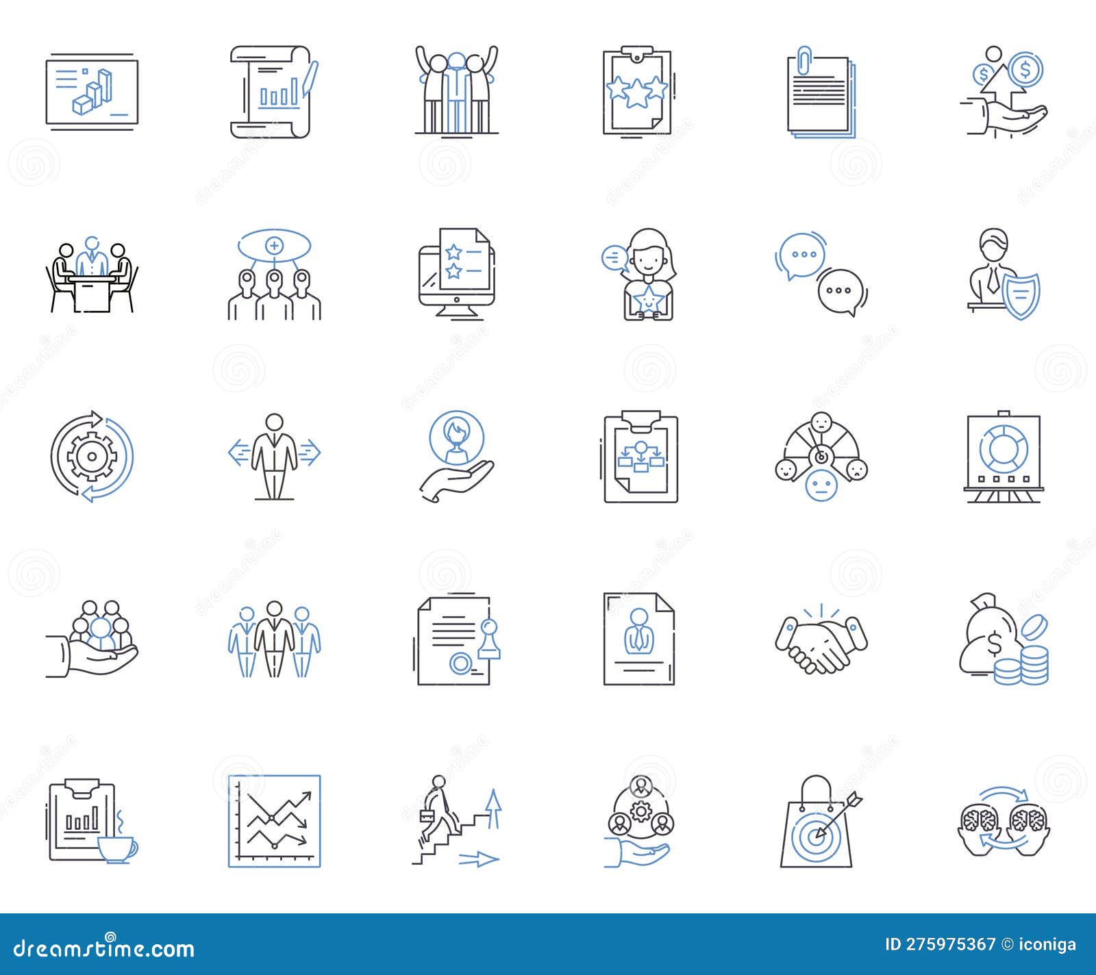 Governance Control Line Icons Collection. Authority, Command, Direction ...