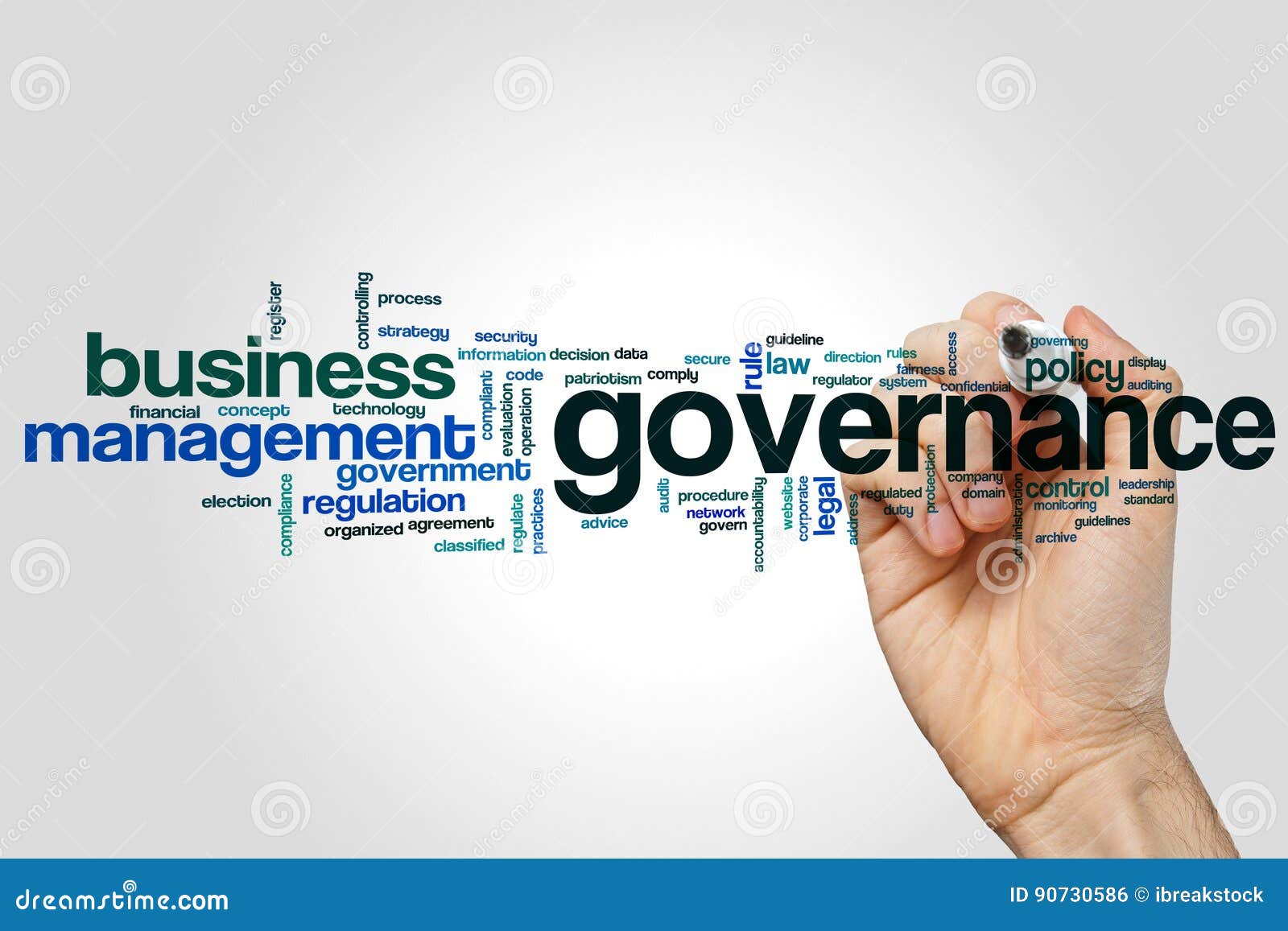 Governance word cloud stock photo. Image of register - 90730586
