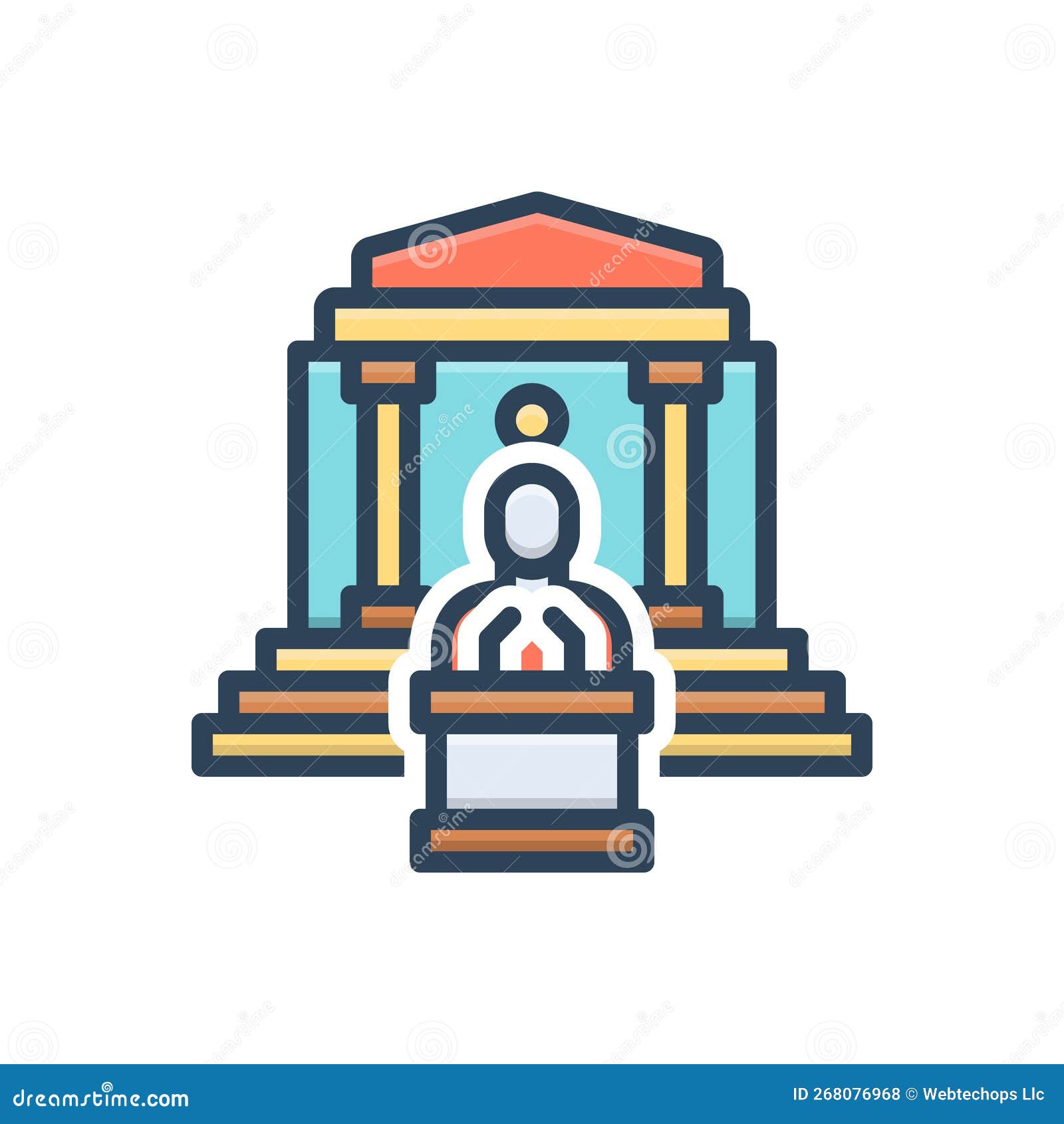 Color Illustration Icon for Governing, Temple and Governing Stock ...