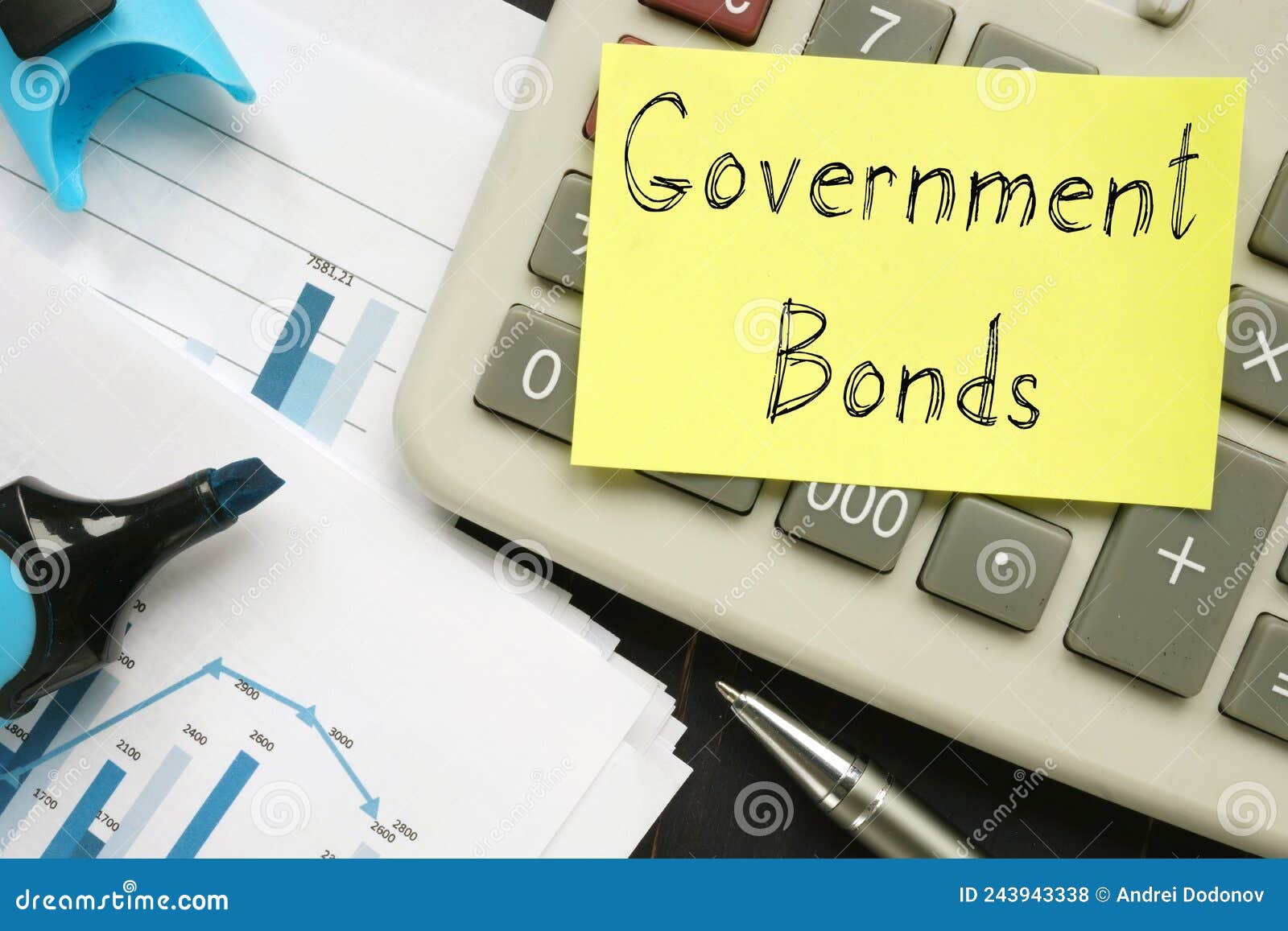 Government Bonds is Shown on the Photo Using the Text Stock Photo ...