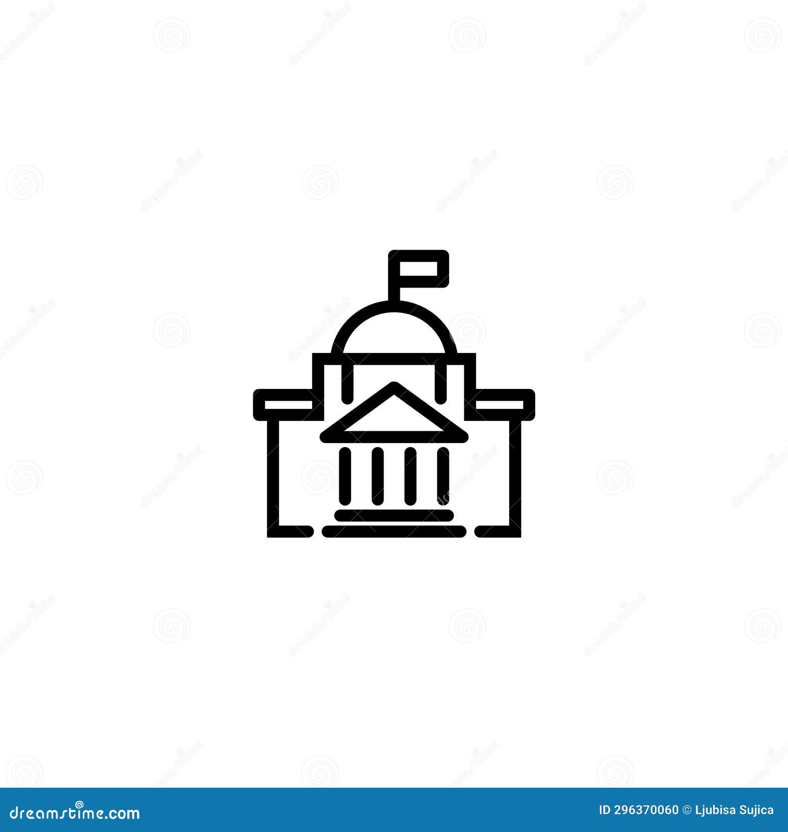 Government Building Icon for Logo Isolated on White Background Stock ...