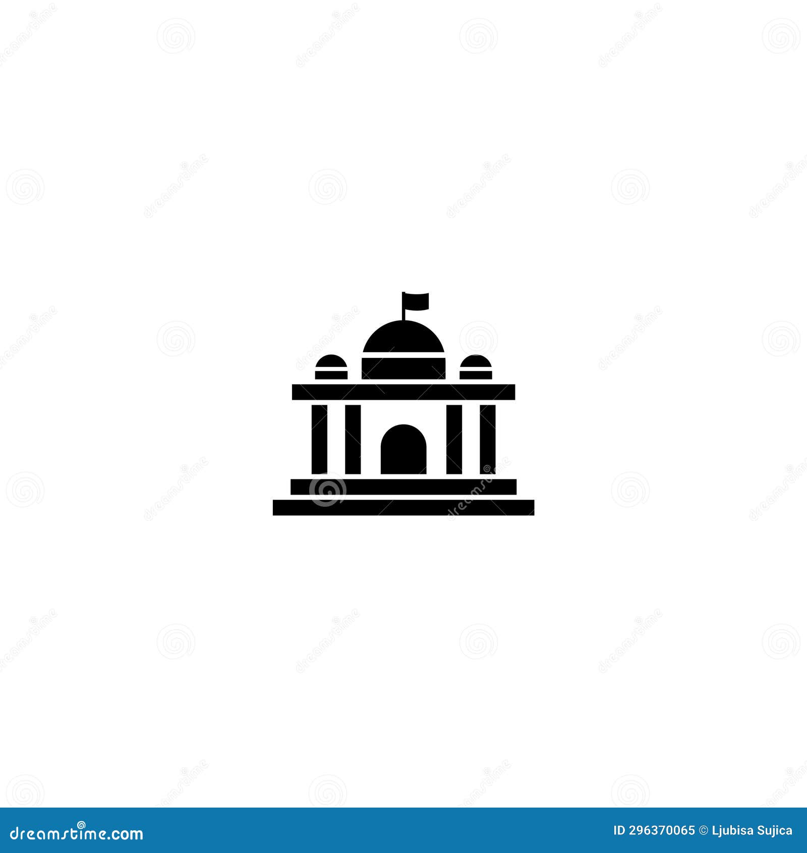 Government Building Icon for Logo Isolated on White Background Stock ...