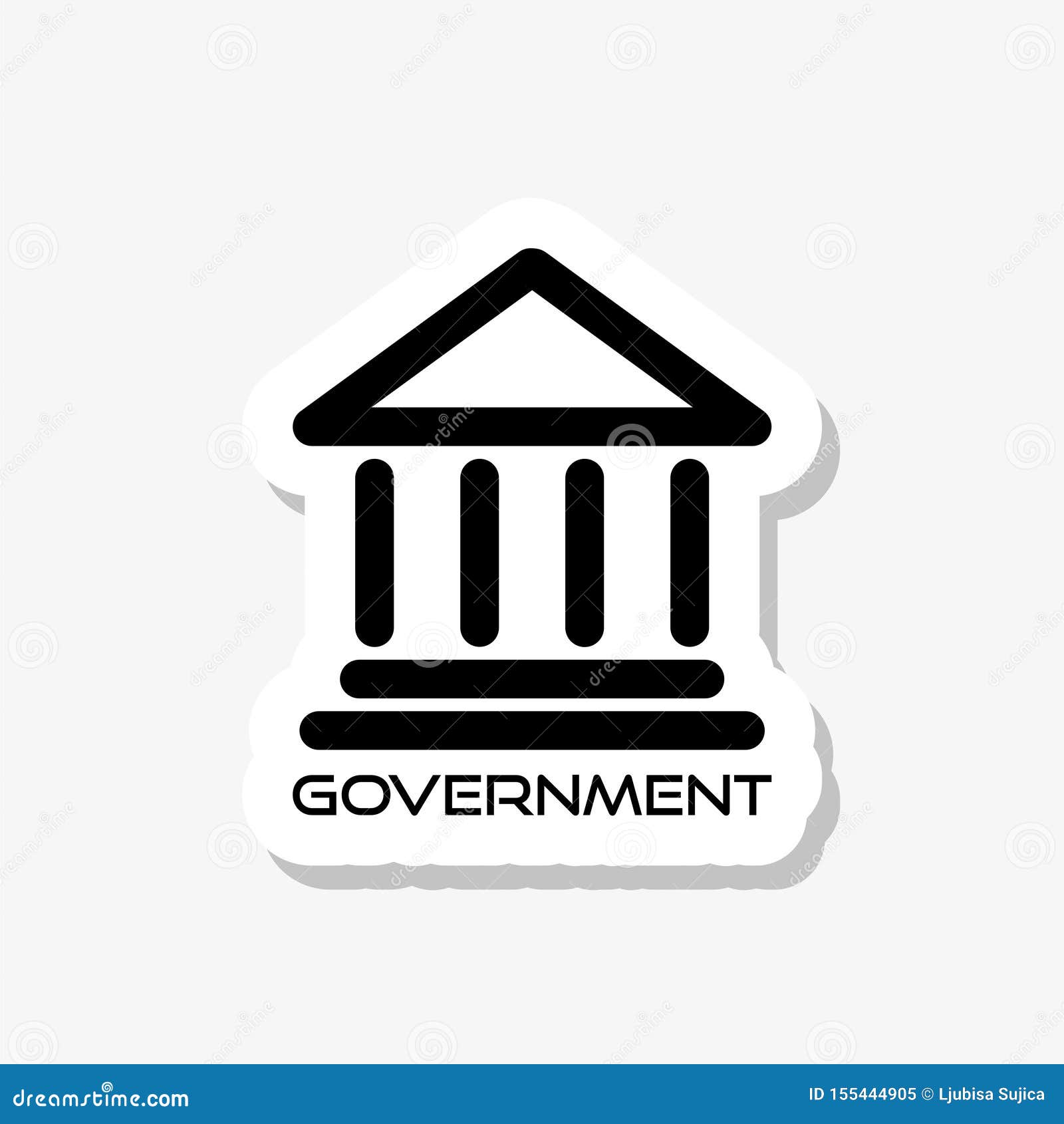 Government Building Sticker Icon on White Background Stock Vector ...