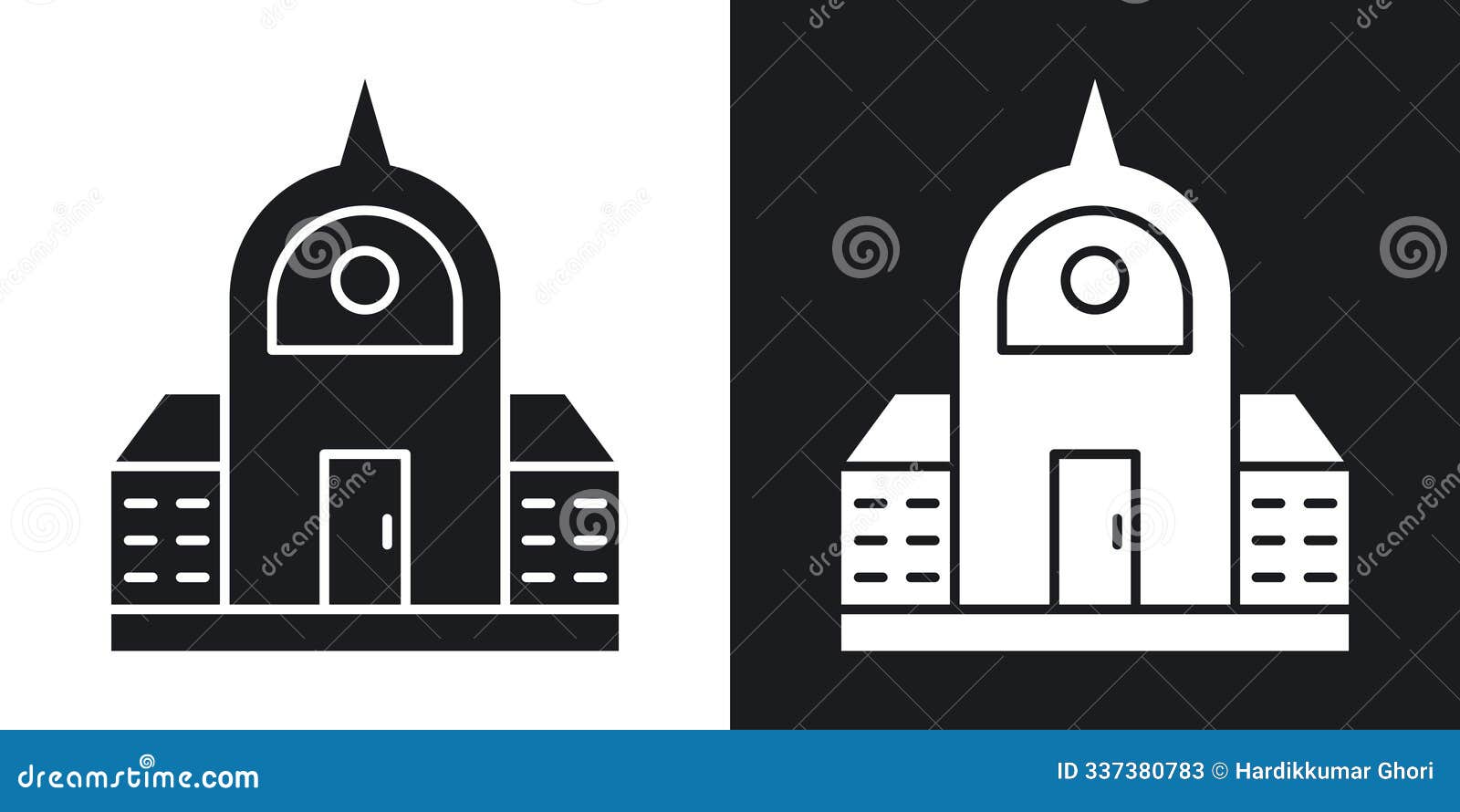 Government Building Thin Line Vector Icon Set Stock Vector ...