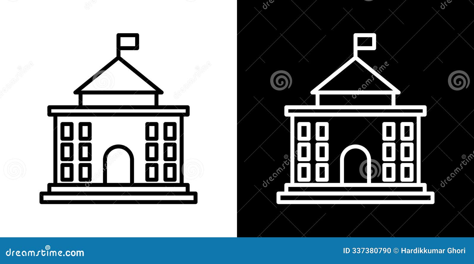 Government Building Thin Line Vector Icon Set Stock Vector ...