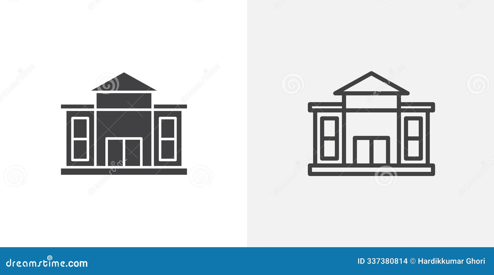 Government Building Thin Line Vector Icon Set Stock Vector ...