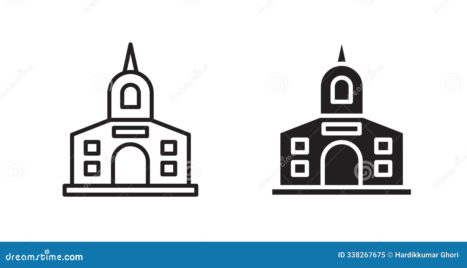 Government Building Thin Line Vector Icon Set Stock Vector ...