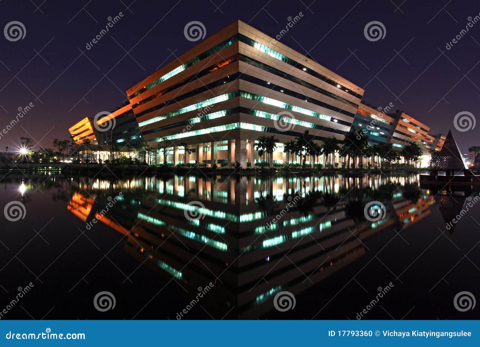 Government Complex Building Shines at Night Editorial Image - Image of ...