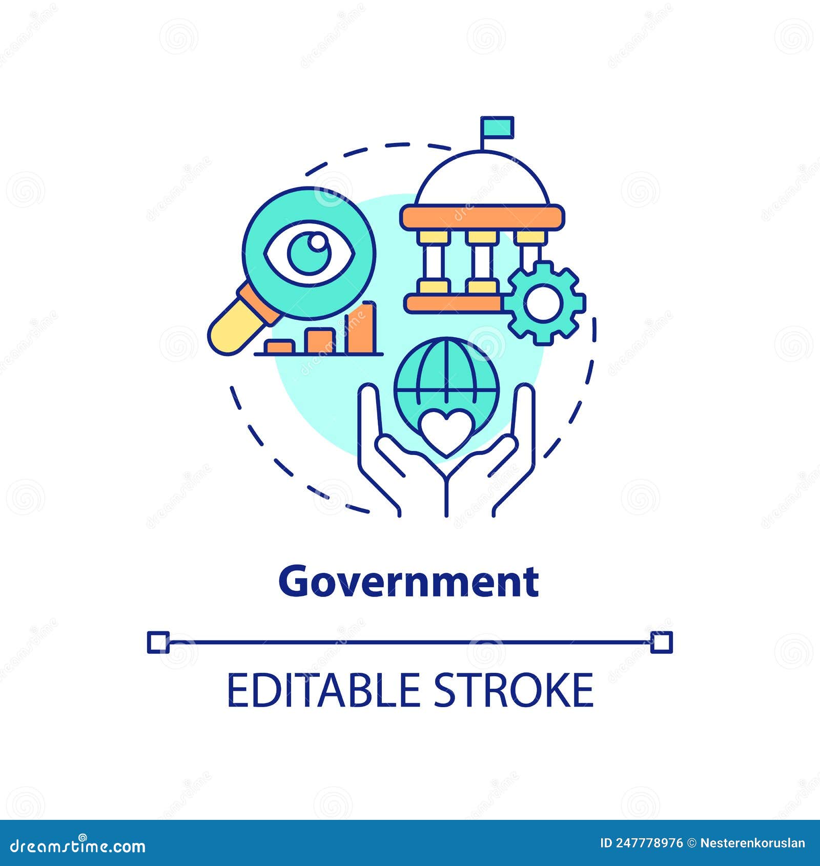 Government concept icon stock vector. Illustration of analytics - 247778976