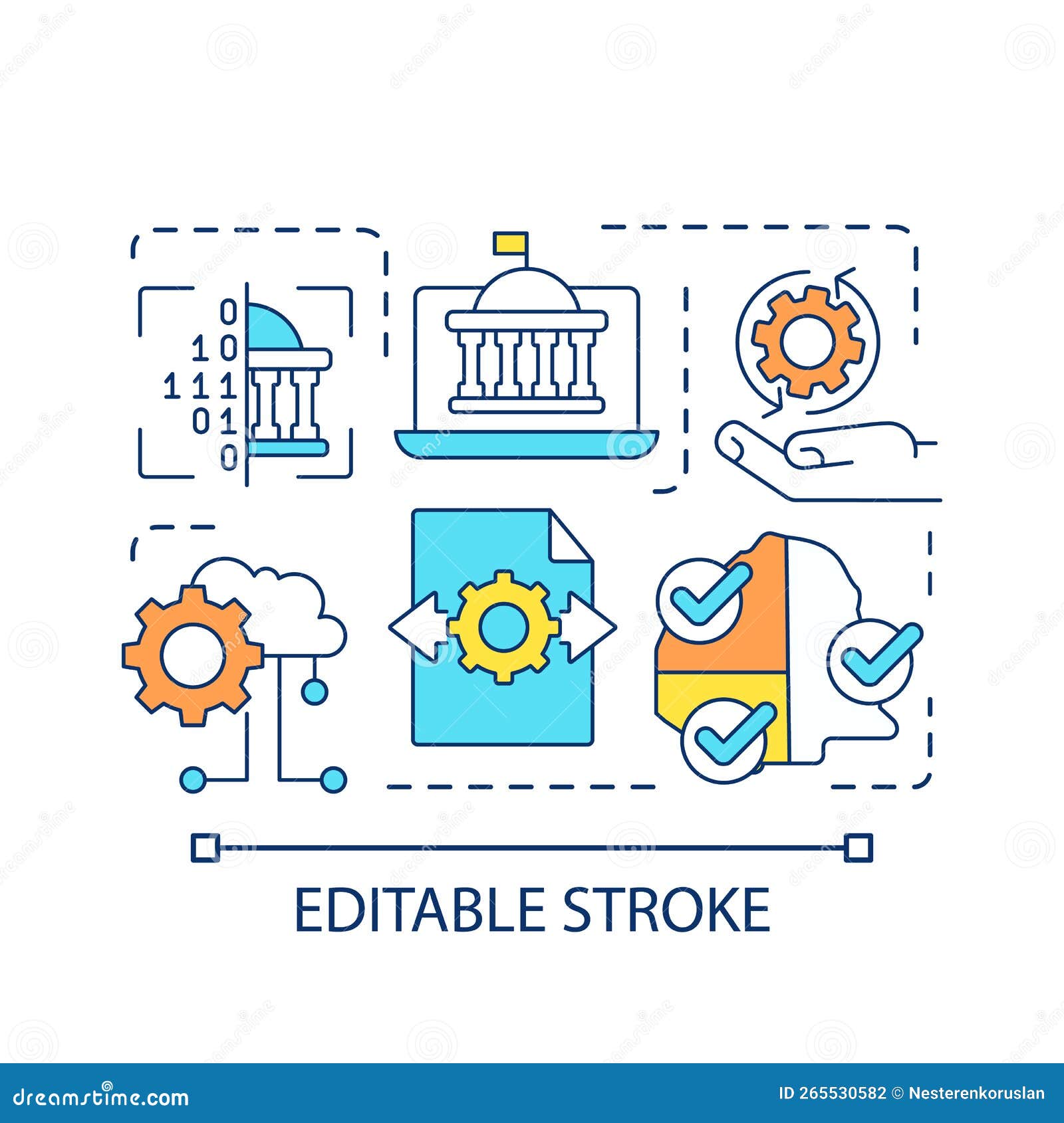 Government Digitization Concept Icon Stock Vector - Illustration of ...