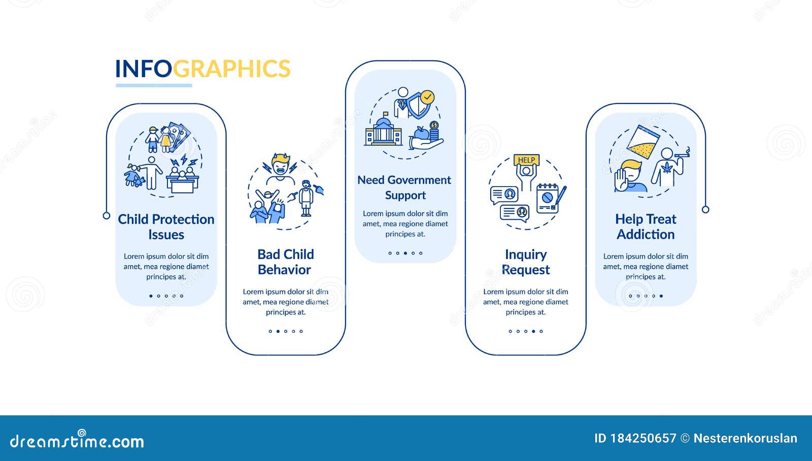 Government Help Vector Infographic Template Stock Vector - Illustration ...