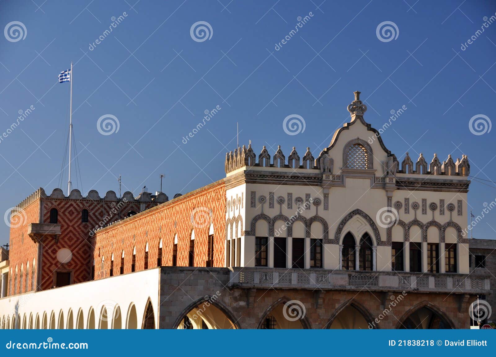 Government house rhodes stock photo. Image of flag, europe - 21838218