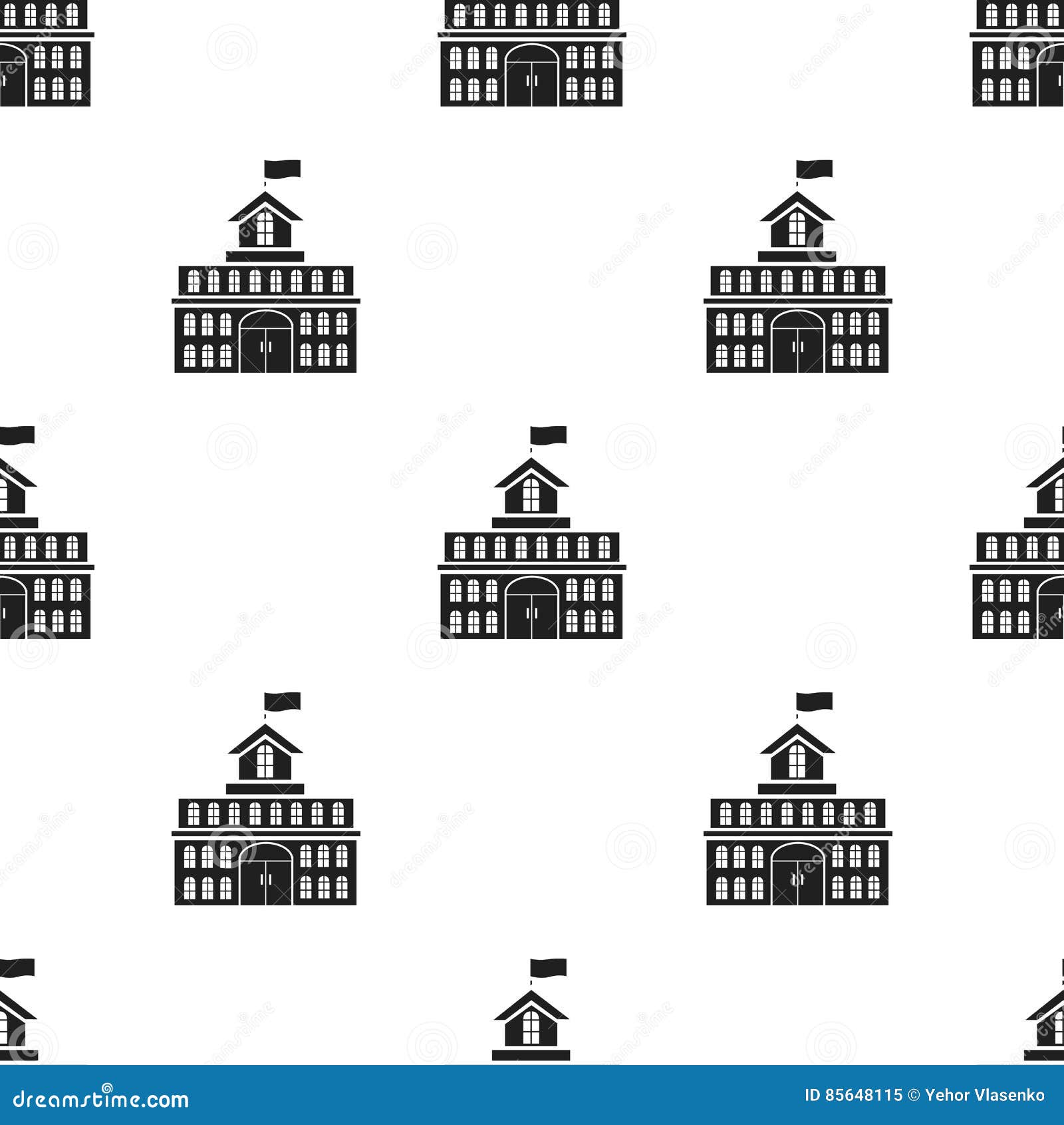 Government Icon in Black Style Isolated on White Background. Building ...