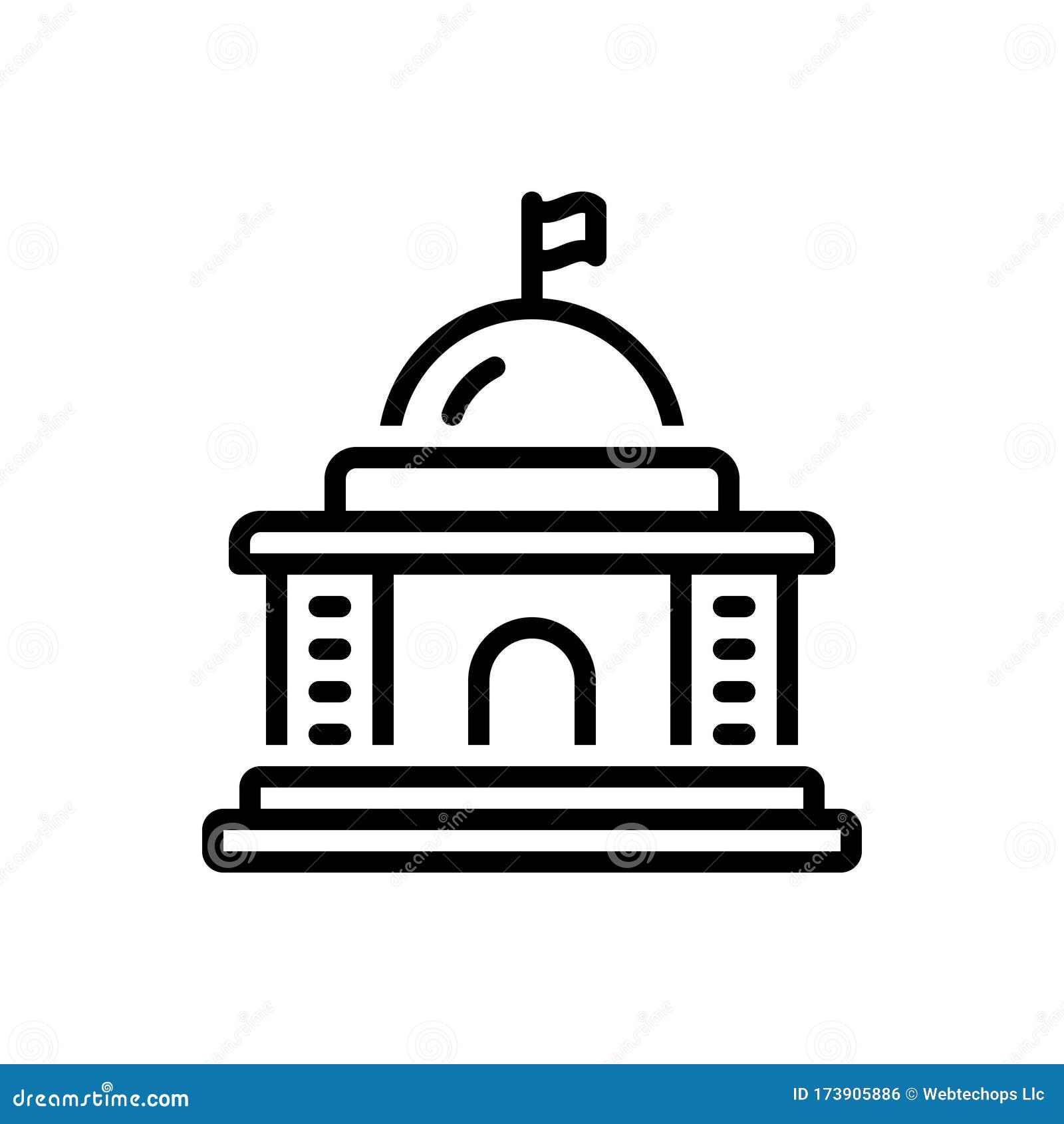 Black Line Icon for Government, State and Polity Stock Vector ...