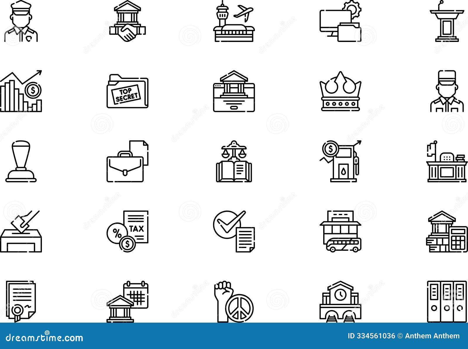 Government Icons Collection is a Vector Illustration with Editable ...