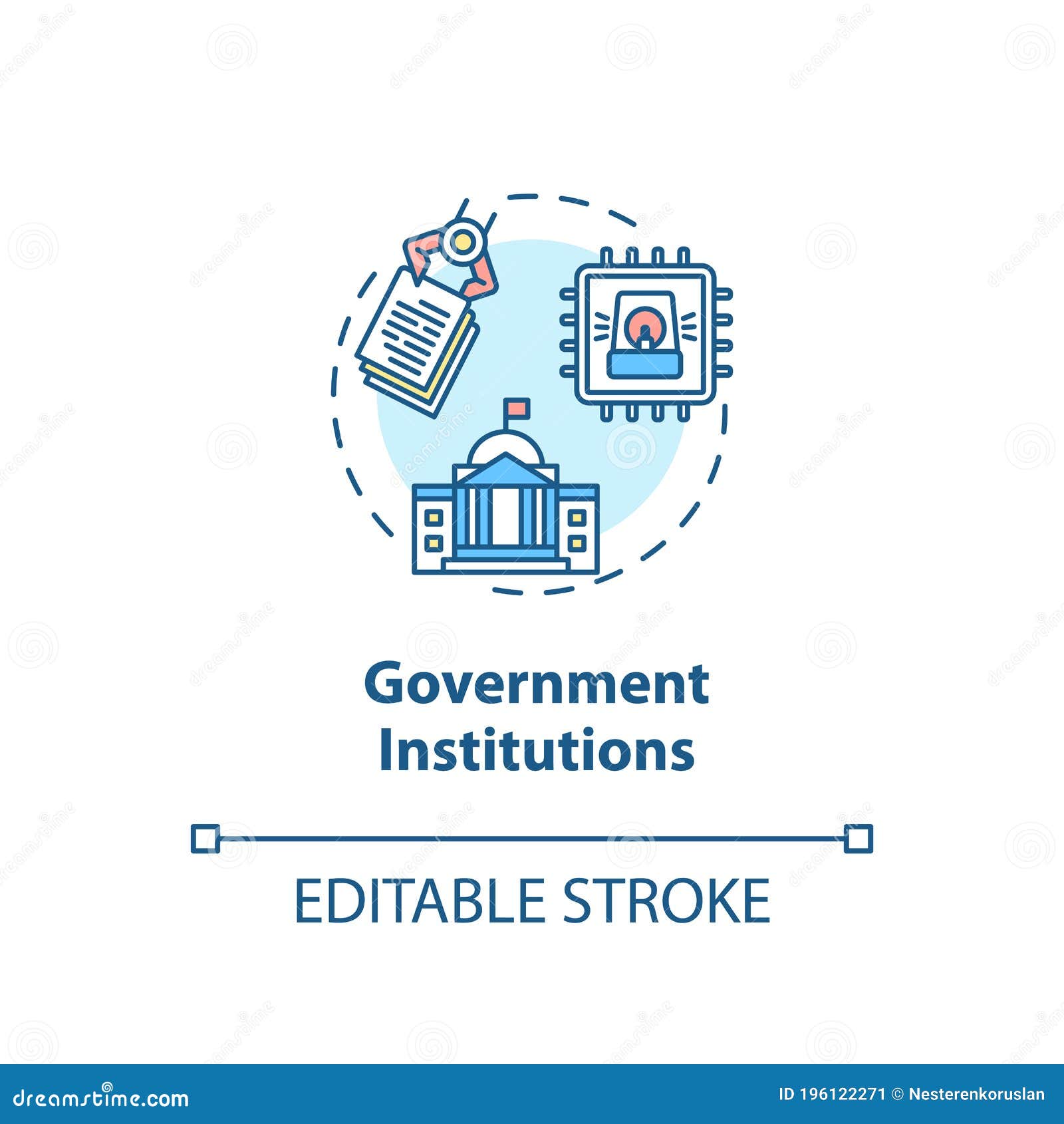 Government Institutions Concept Icon Stock Vector - Illustration of ...