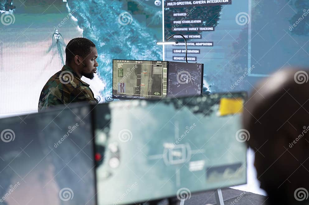 Government Intelligence Expert in Command Post Handles Surveillance ...