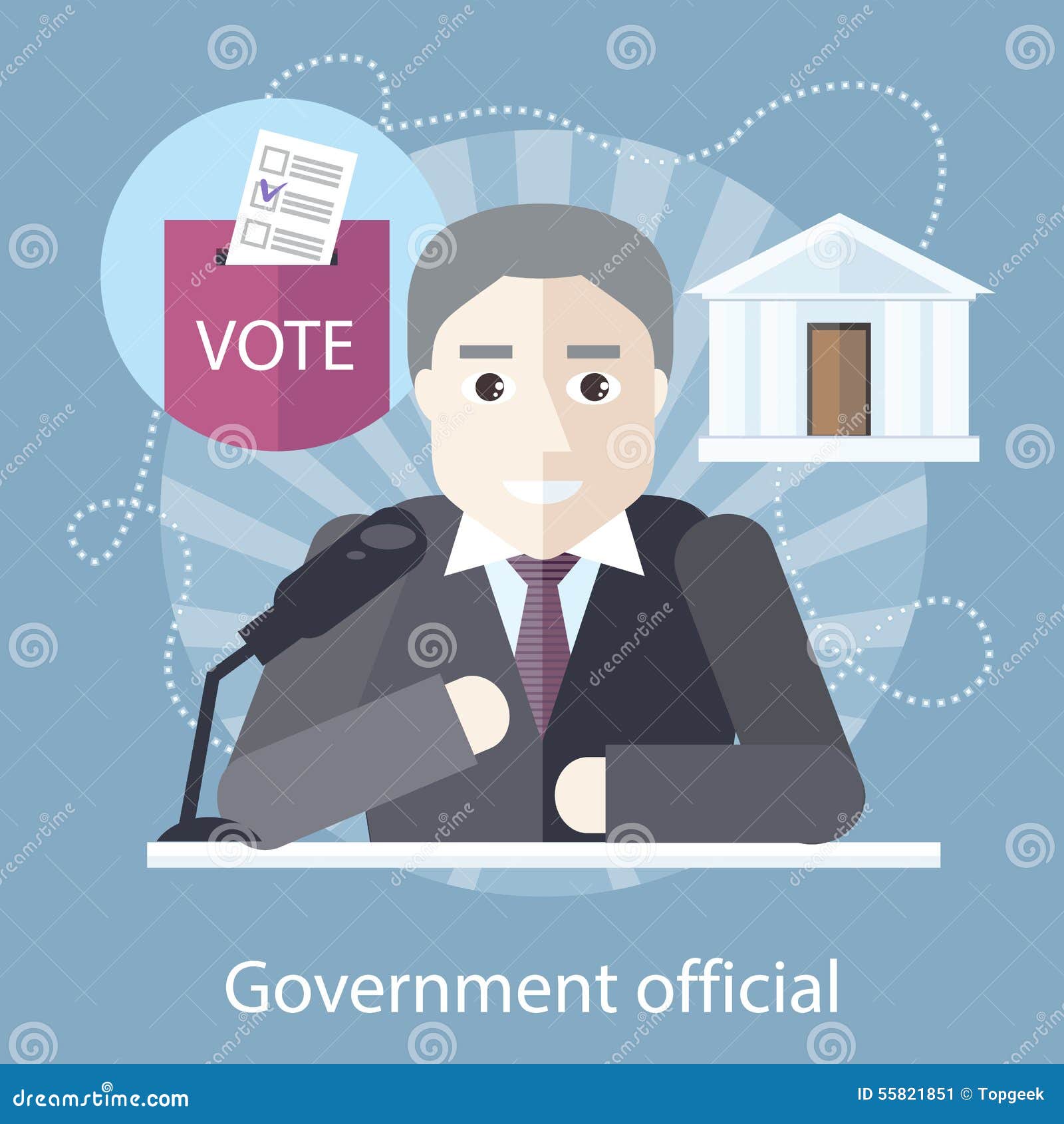Government Official in Front of Microphone Stock Vector - Illustration ...