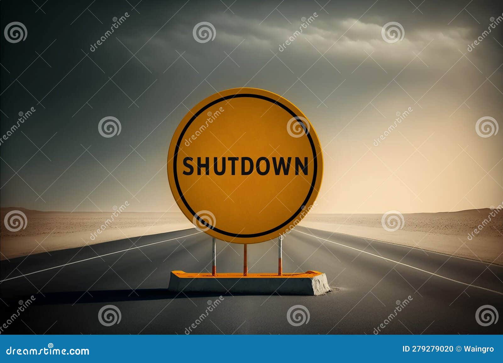 Government Shutdown - Road Sign Concept Stock Illustration ...