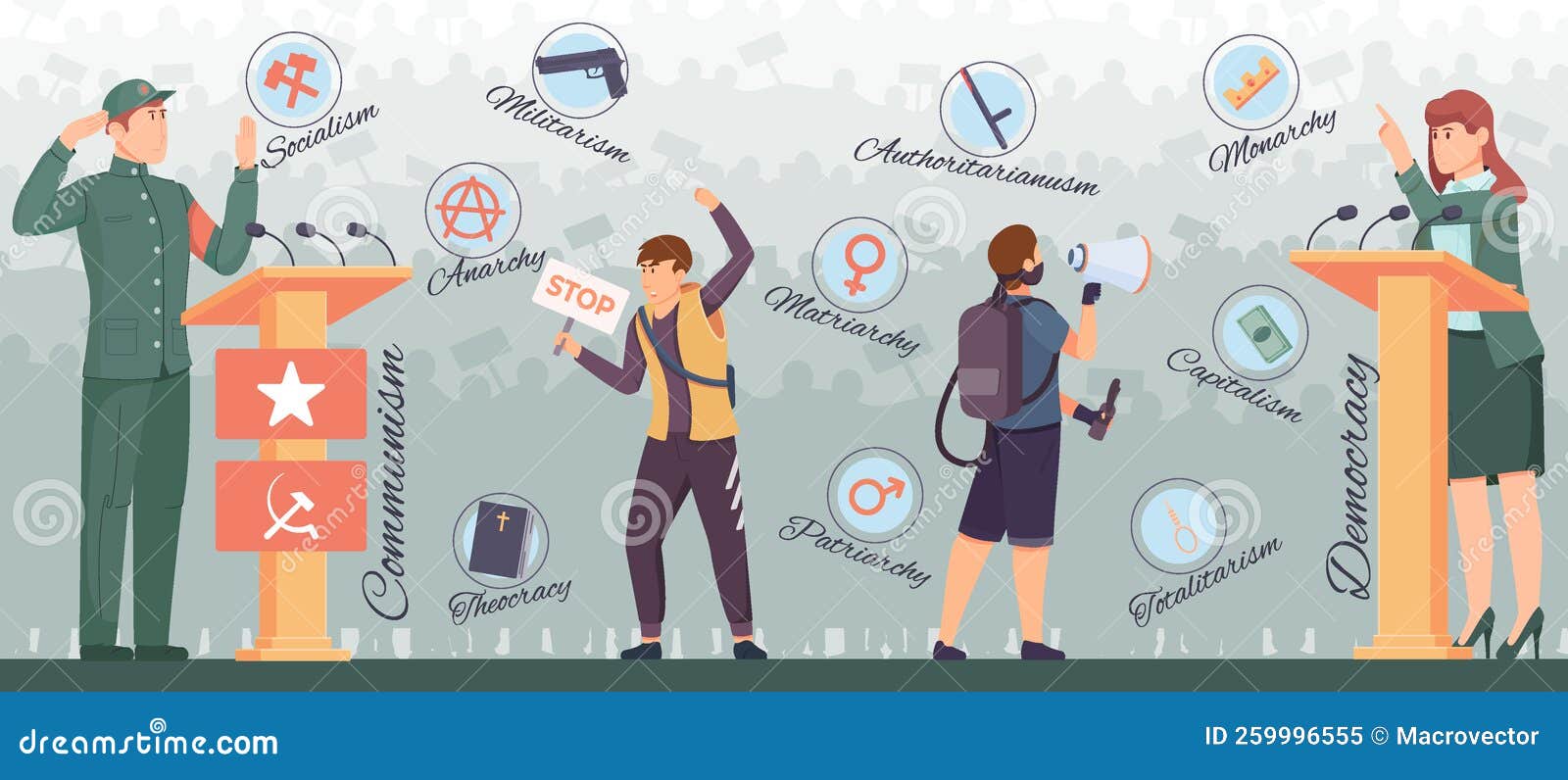 Government Types Abstract Illustration Stock Vector - Illustration of ...