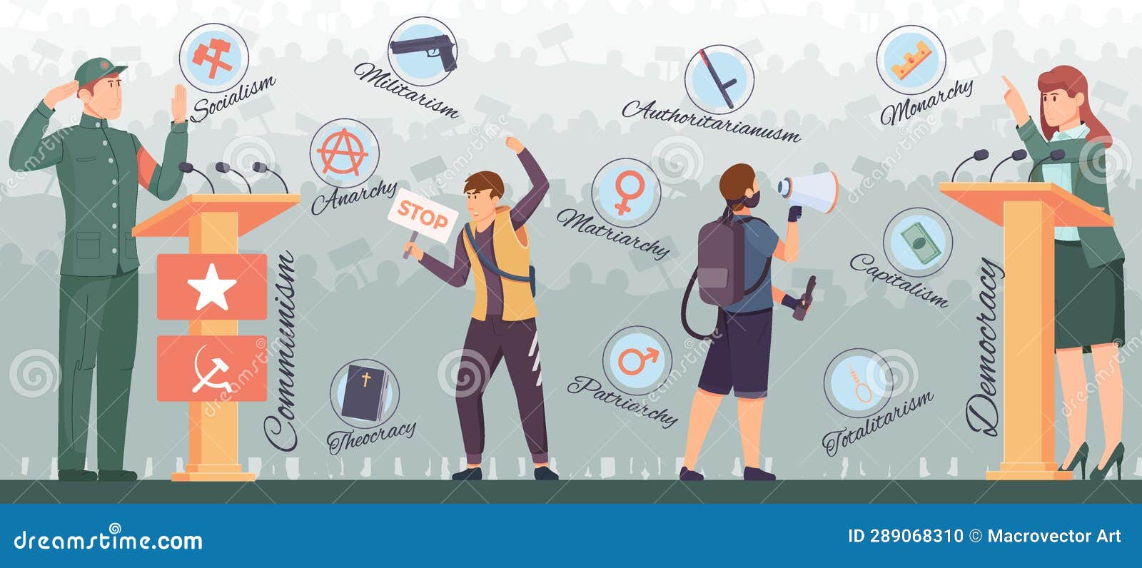 Government Types Abstract Illustration Stock Vector - Illustration of ...