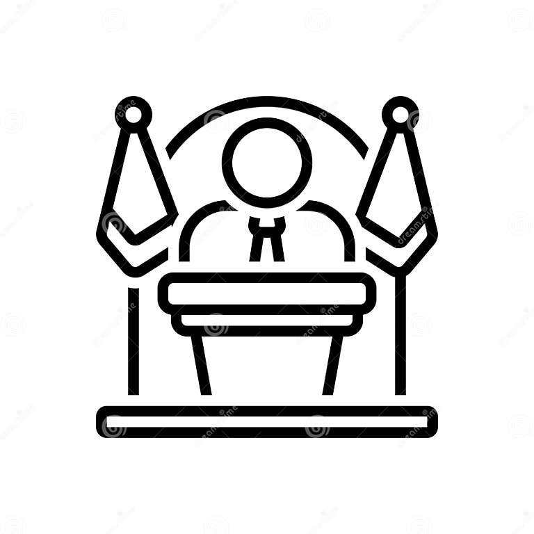 Black Line Icon for Governor, Chief and President Stock Illustration ...
