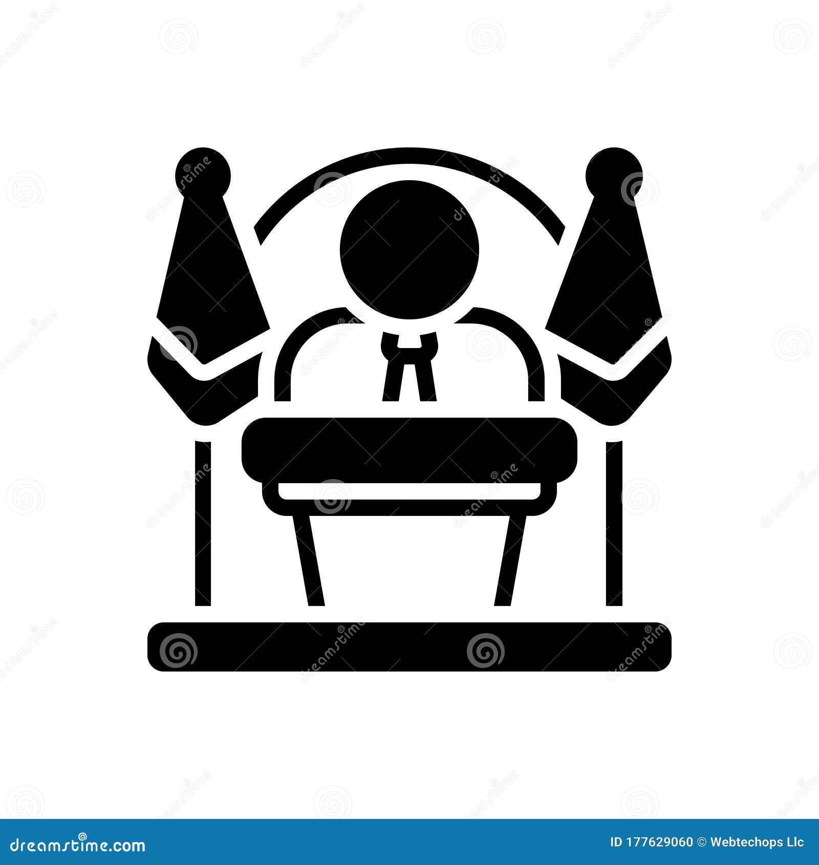 Black Solid Icon for Governor, Chief and President Stock Vector ...