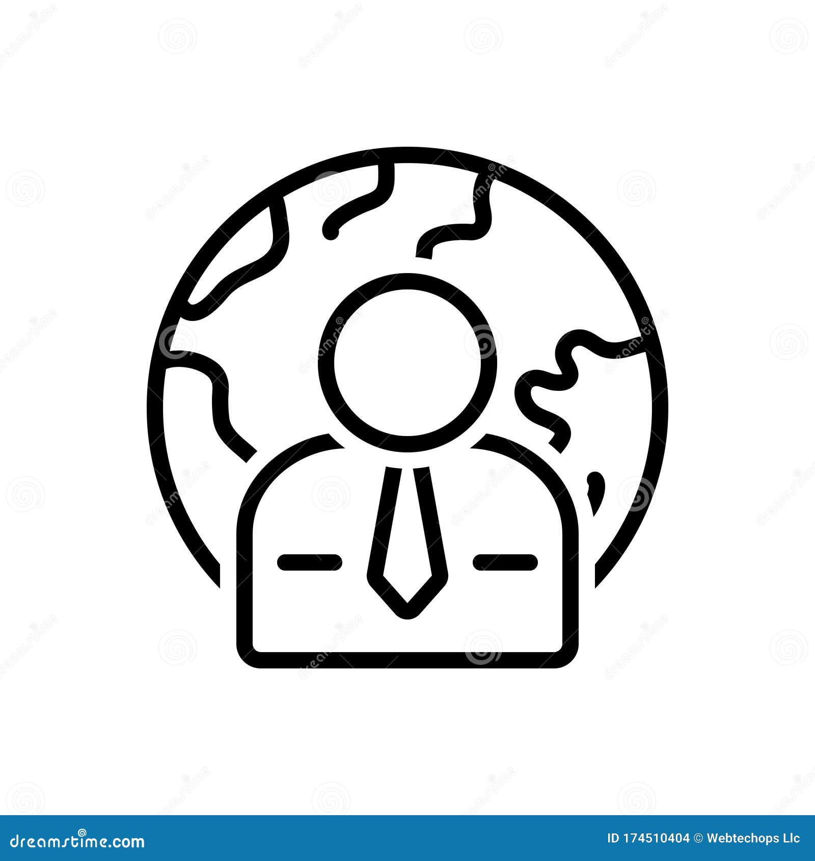 Black Line Icon for Governor, People and Flag Stock Vector ...